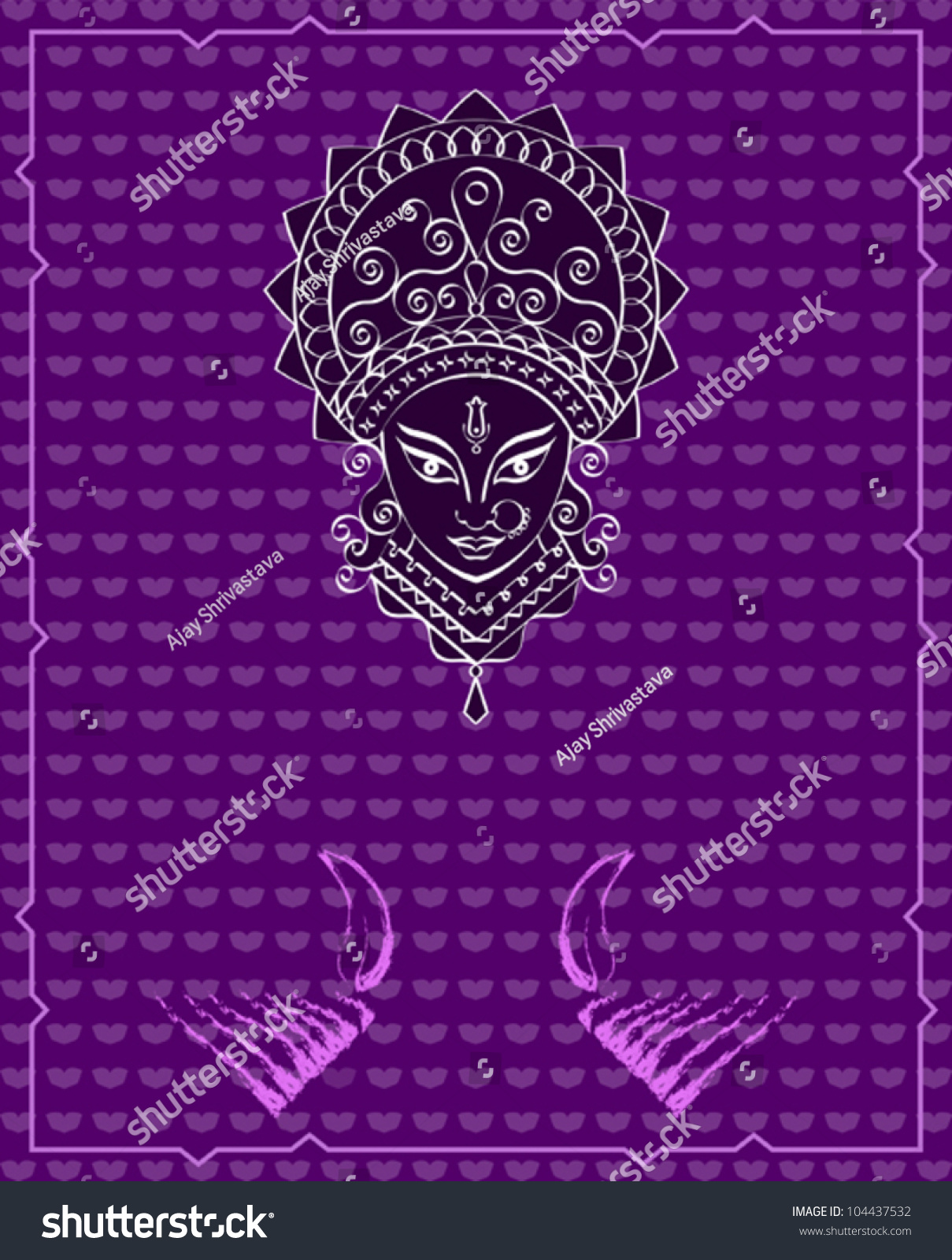 Maa Durga Stock Vector (Royalty Free) 104437532 | Shutterstock