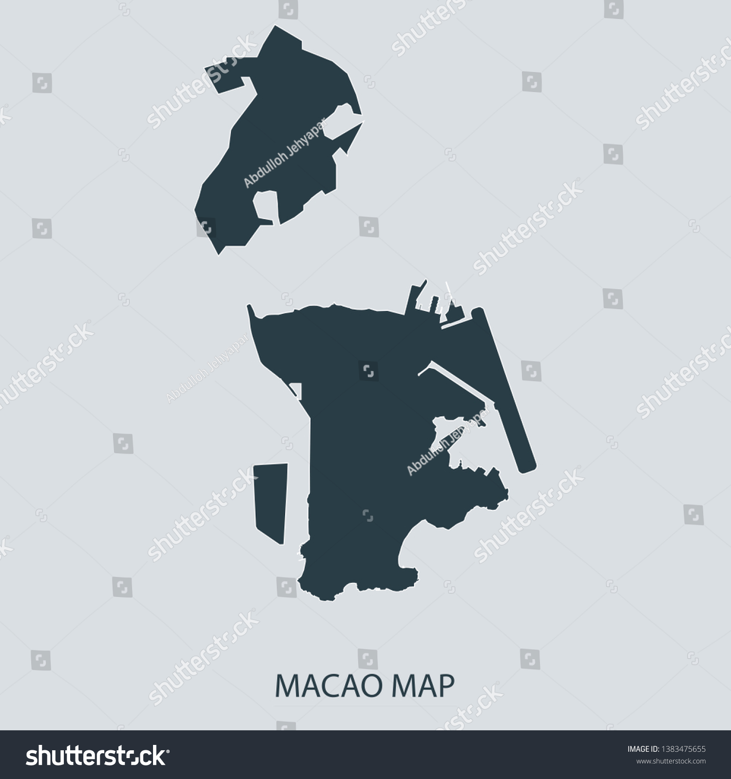 Macao Map On Gray Background Vector Stock Vector (Royalty Free ...