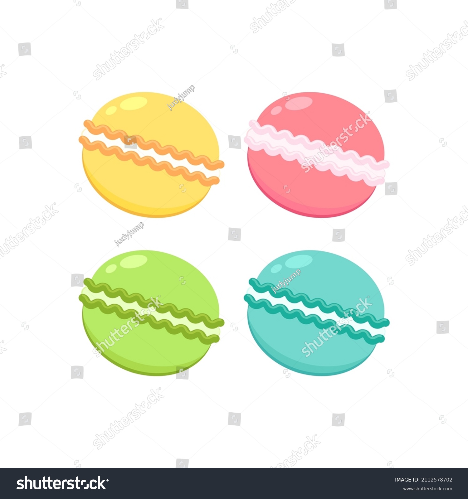 Macaron Cartoon Vector Macaron On White Stock Vector (Royalty Free ...