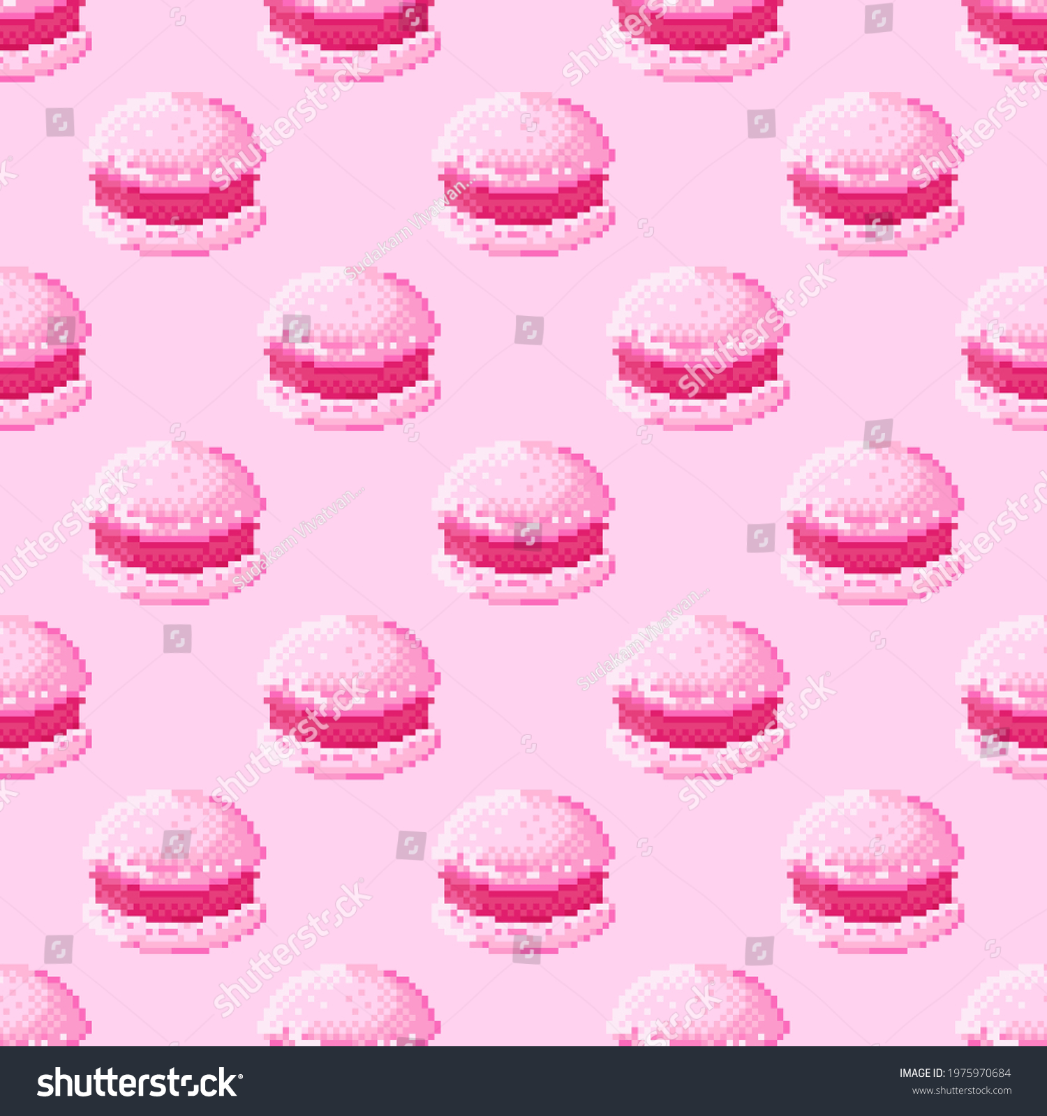 Macaron Pattern Pixel Art Seamless Pattern Stock Vector (Royalty Free ...