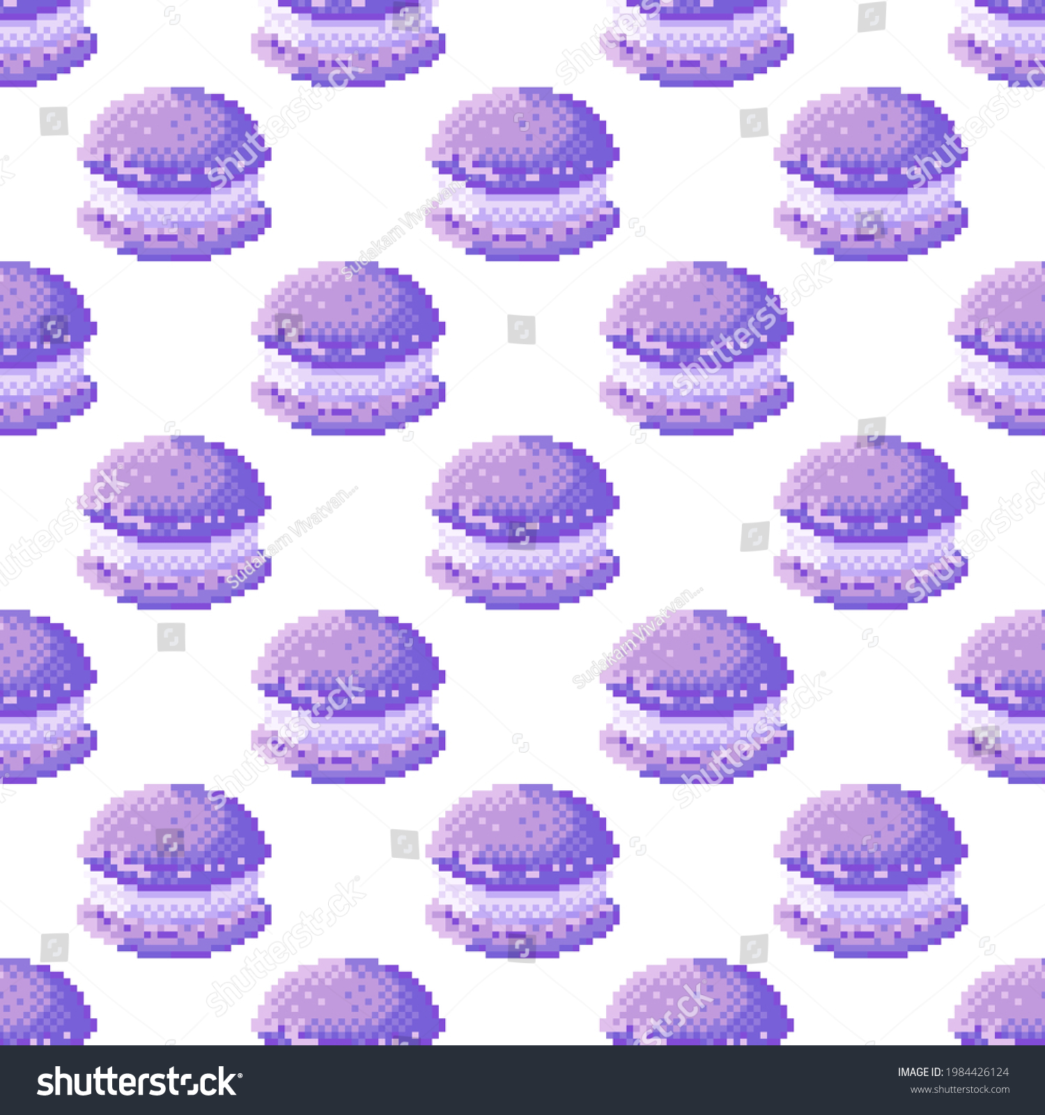 Macaron Pattern Pixel Art Seamless Pattern Stock Vector (Royalty Free ...