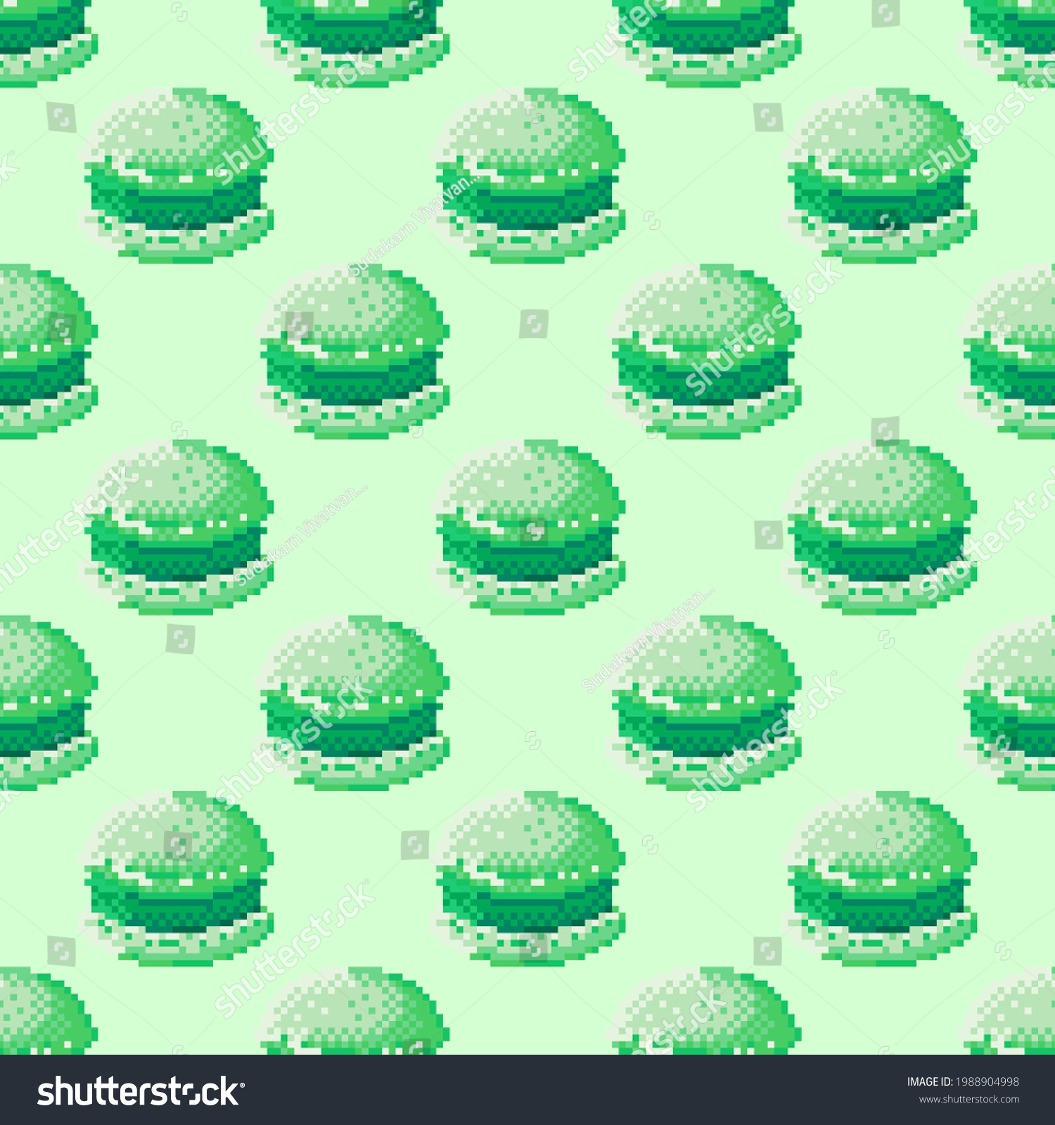 Macaron Pattern Pixel Art Seamless Pattern Stock Vector (Royalty Free ...