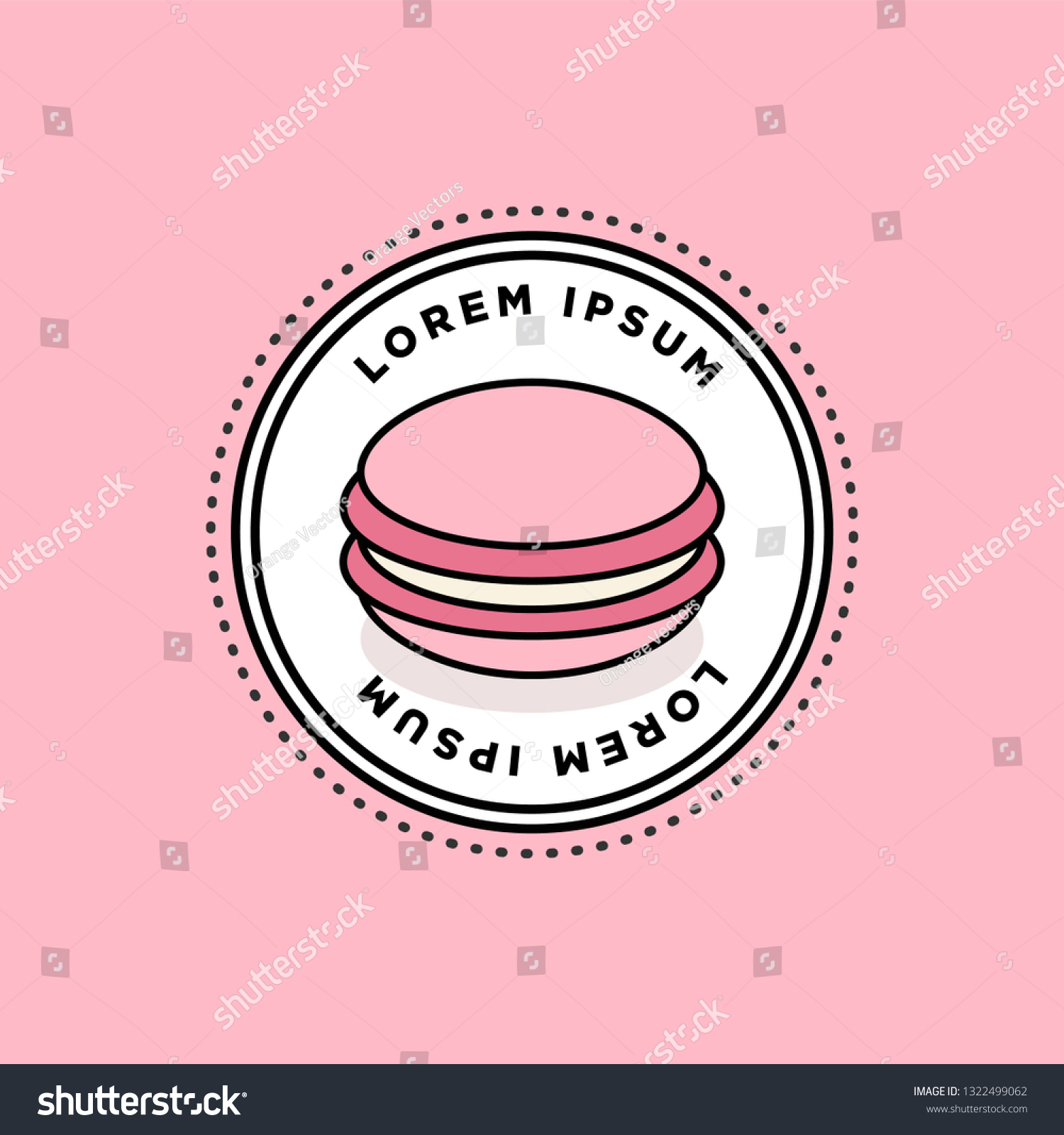 Macaron Vector Illustration Badge Sticker Design Stock Vector (Royalty ...