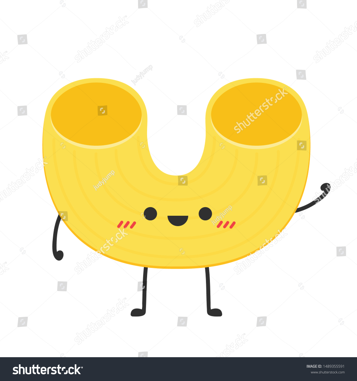 Macaroni Vector Macaroni Noodle Macaroni Character Stock Vector ...