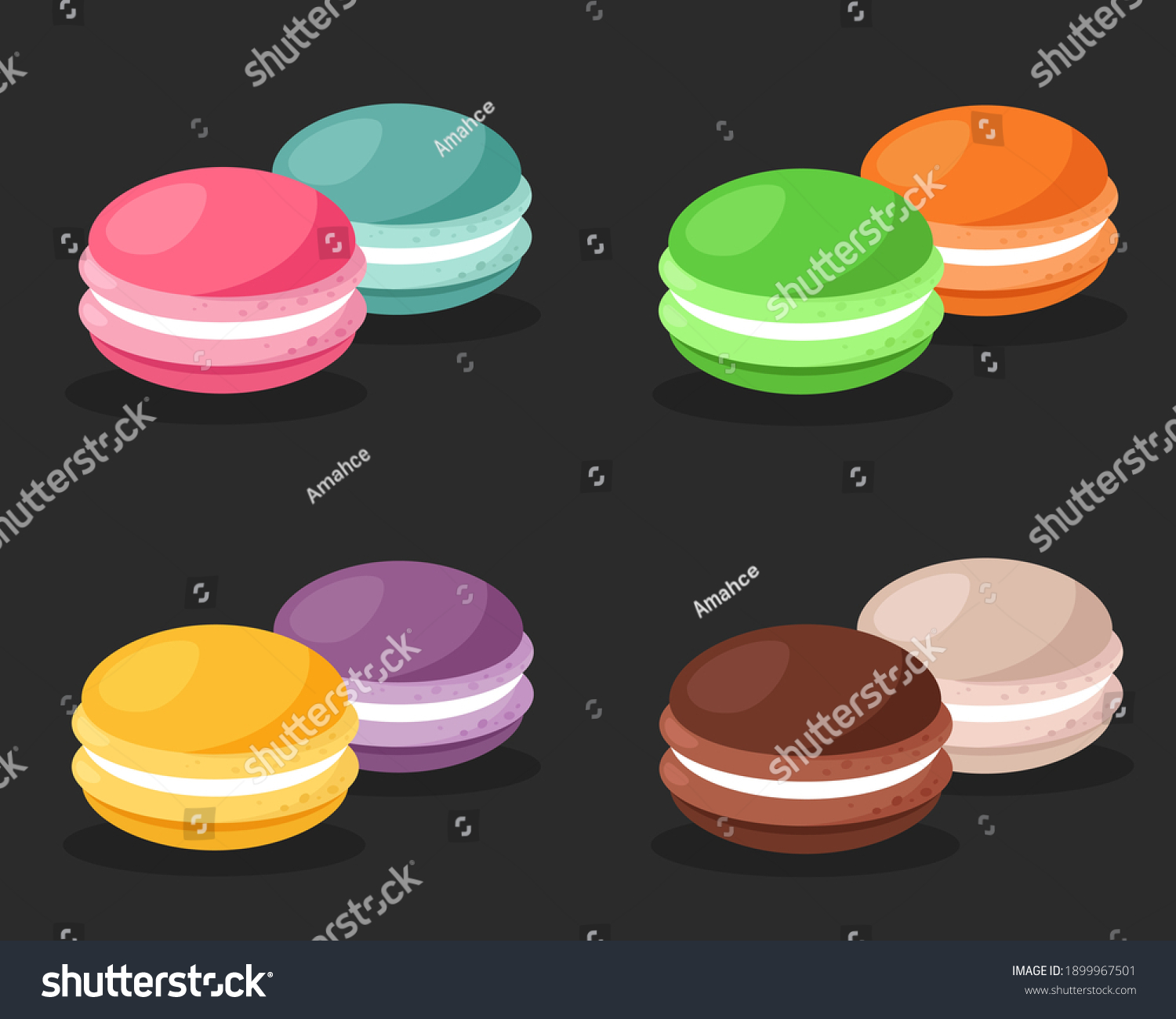 Macaroons Taste Cake Macarons Vector Illustration Stock Vector (Royalty ...