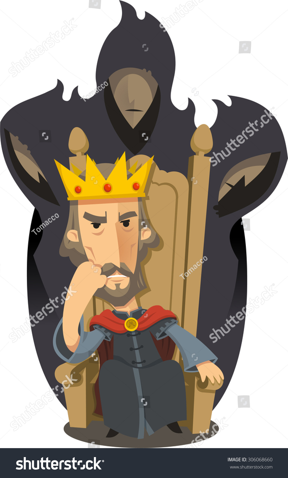 Macbeth On His Throne Vector Cartoon Stock Vector 306068660 - Shutterstock