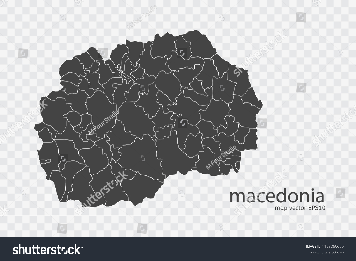 Macedonia Map Vector Isolated On Transparent Stock Vector (Royalty Free ...