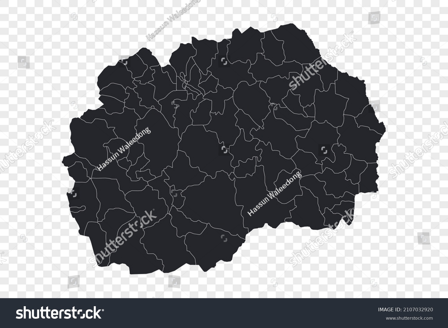 Macedonia Map Vector Isolated On Transparent Stock Vector (Royalty Free ...