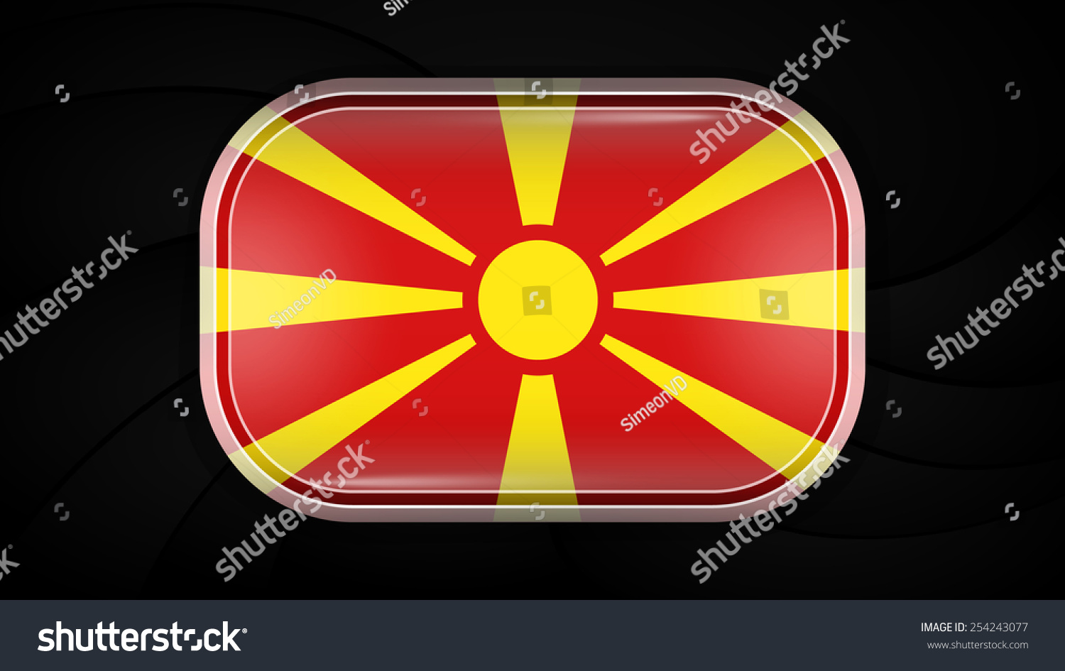 Macedonia Vector Flag Button Series Rectangular Stock Vector (Royalty ...