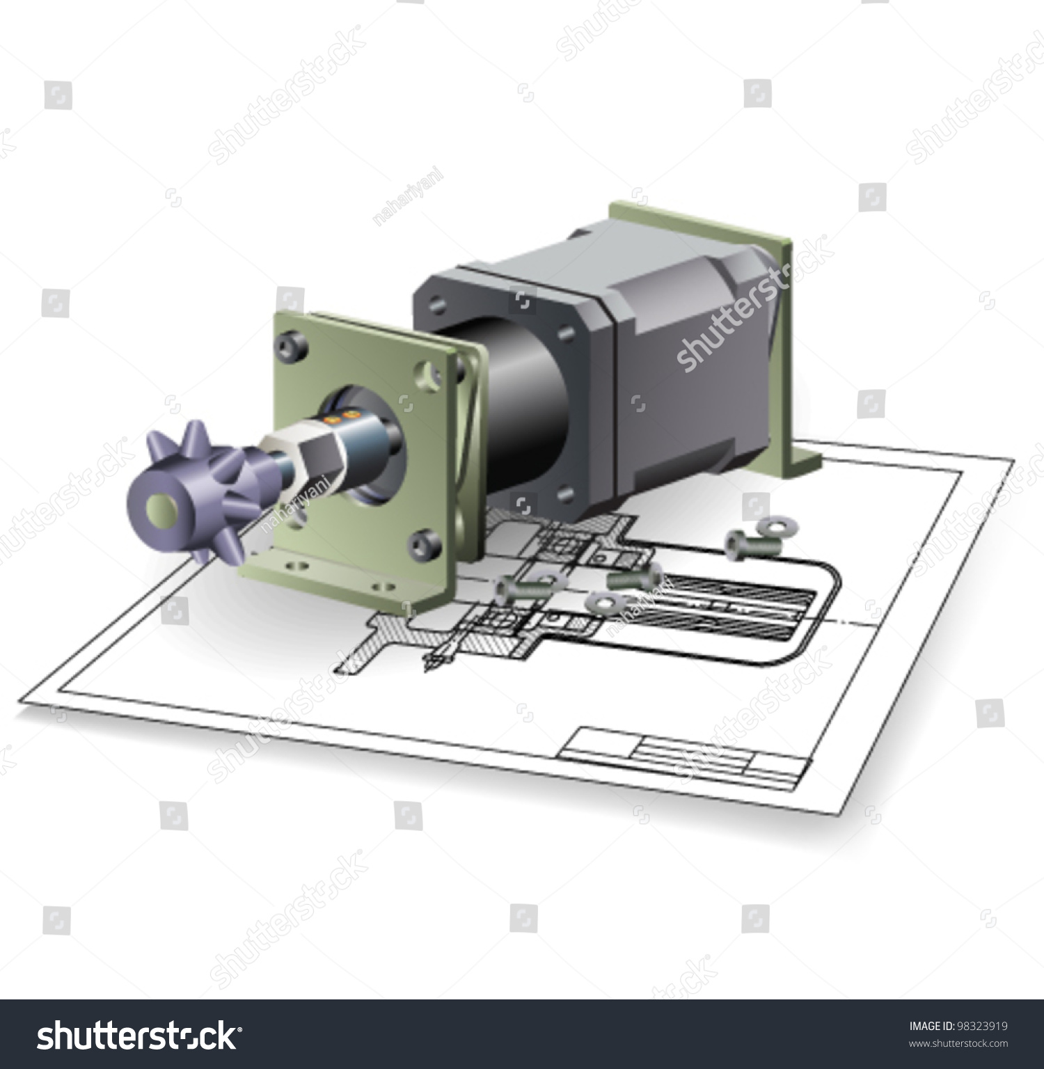 Machine Engine Assembly Vector Clipart Isolated 库存矢量图（免版税）98323919 ...