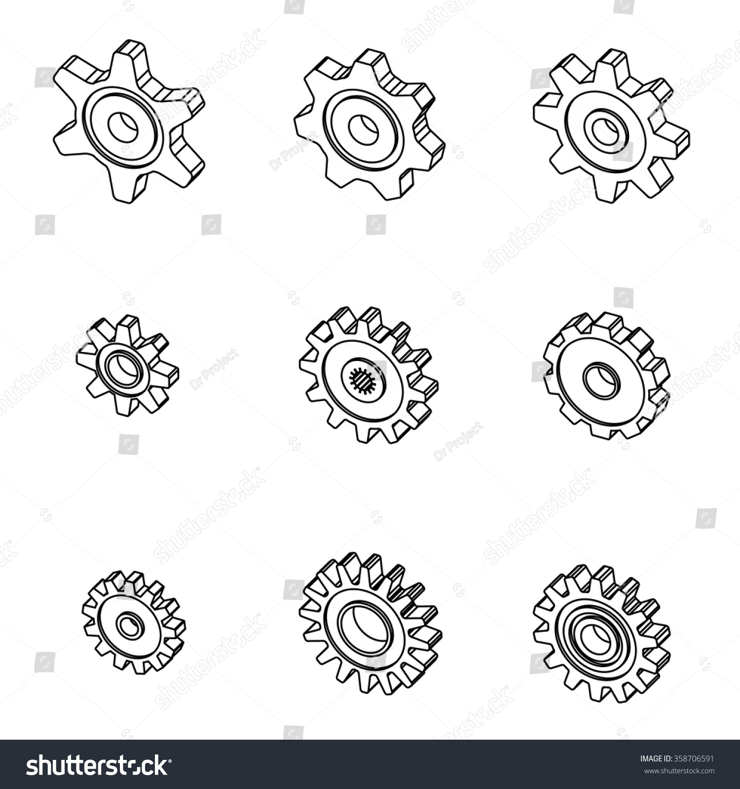 Machine Gear Wheel Cogwheel Vector Illustration Stock Vector (Royalty ...