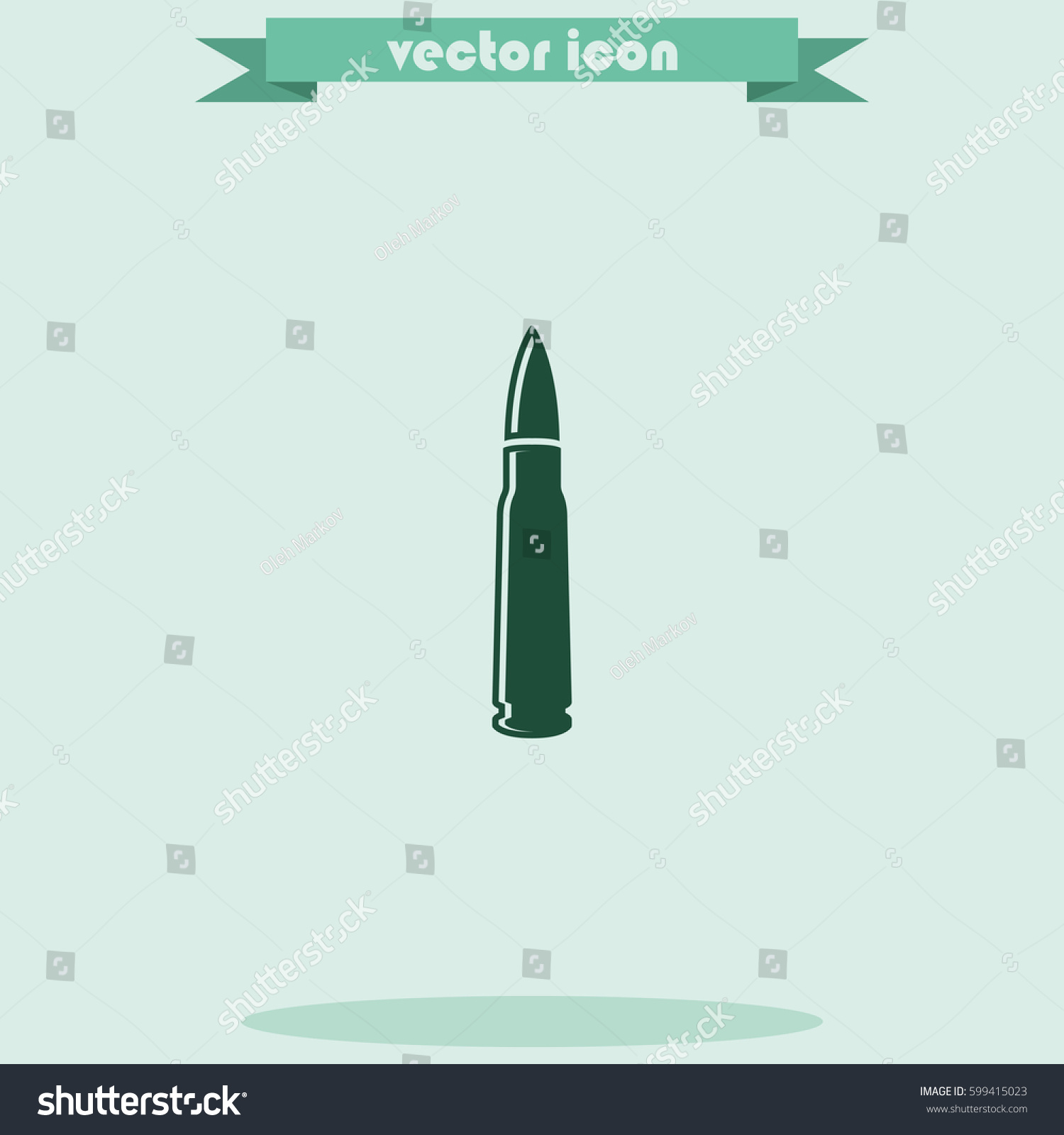 Machine Gun Bullet Icon Stock Vector (Royalty Free) 599415023