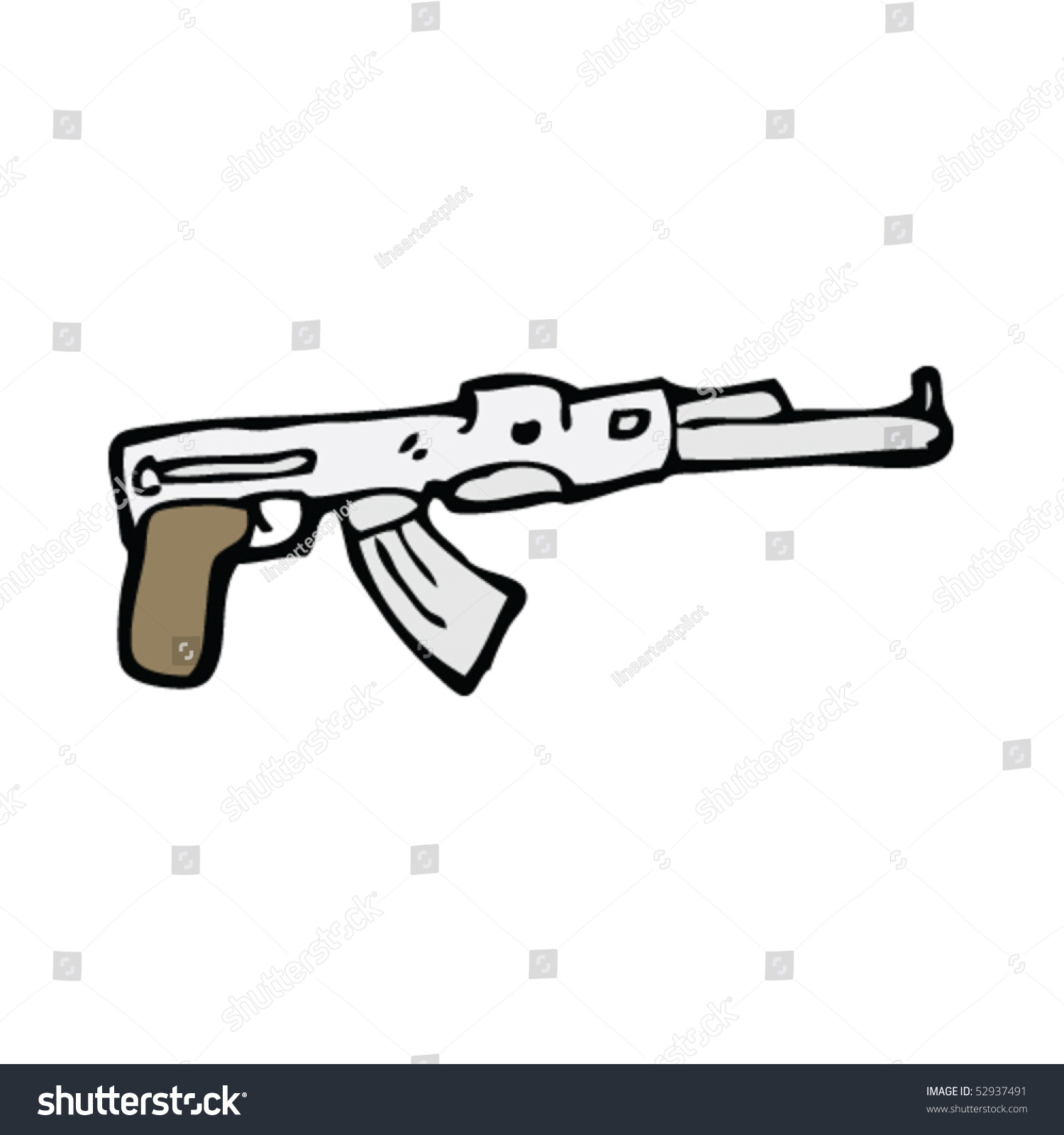 Machine Gun Drawing Stock Vector 52937491 : Shutterstock