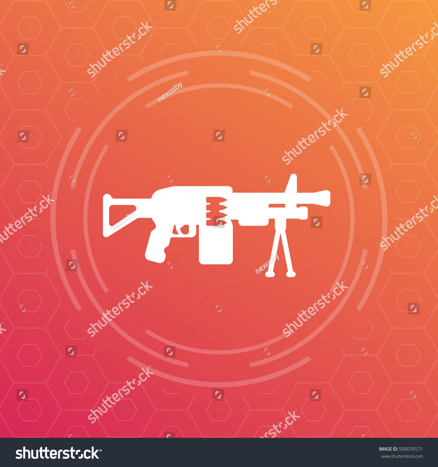 Machine Gun Icon Automatic Weapon Pictogram Stock Vector (Royalty Free ...