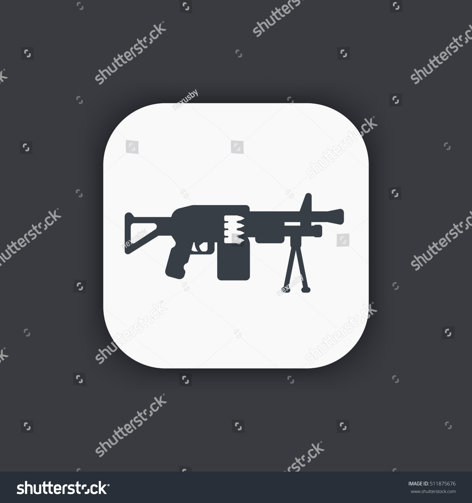 Machinegun Icon Modern Automatic Firearm Stock Vector (Royalty Free ...