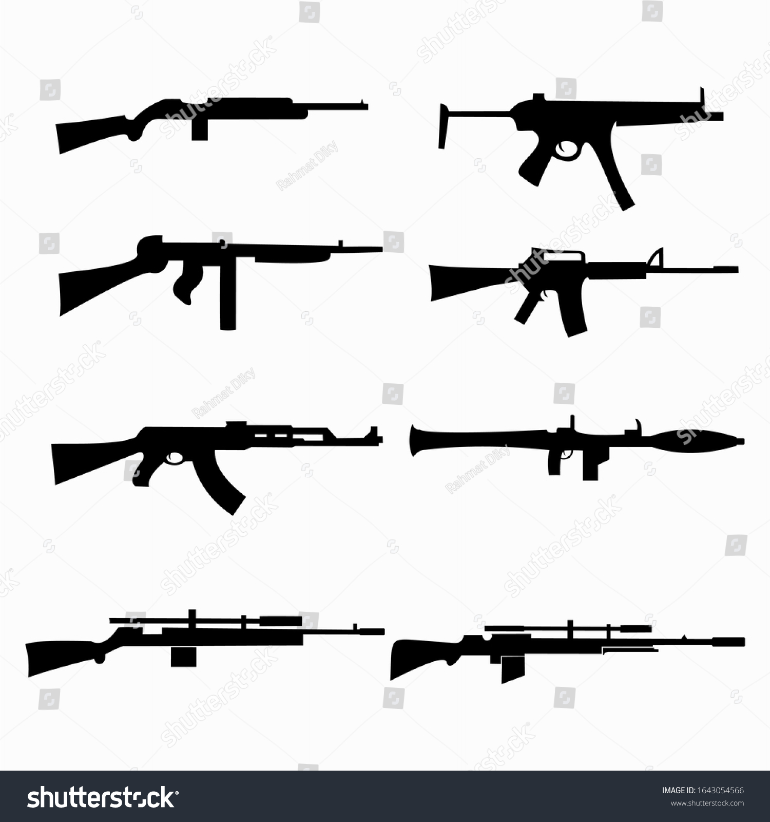 Machine Gun Logo Design Vector: vector de stock (libre de regalías ...