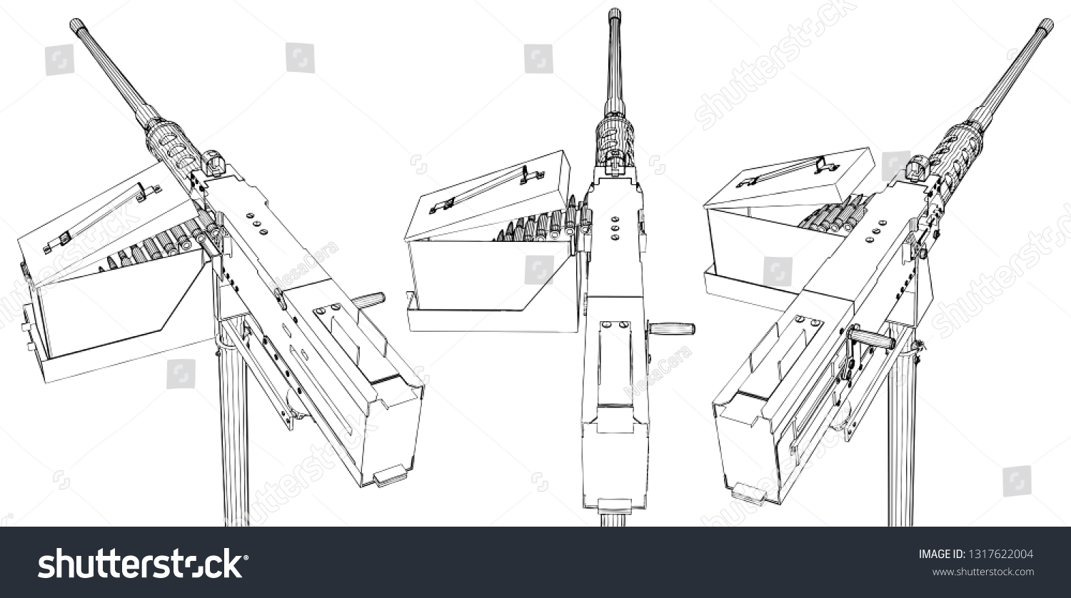 Machine Gun Vector 04 Isolated On Stock Vector (Royalty Free ...