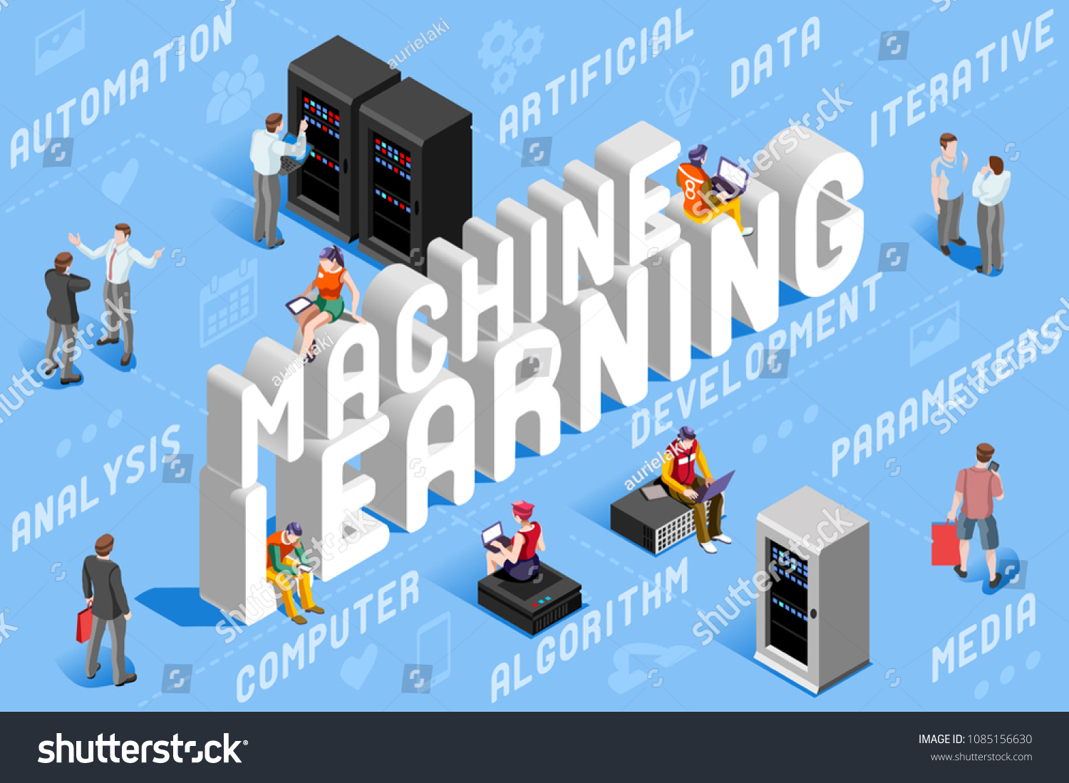 Machine Learning Illustration Artificial Intelligence Concept Stock ...