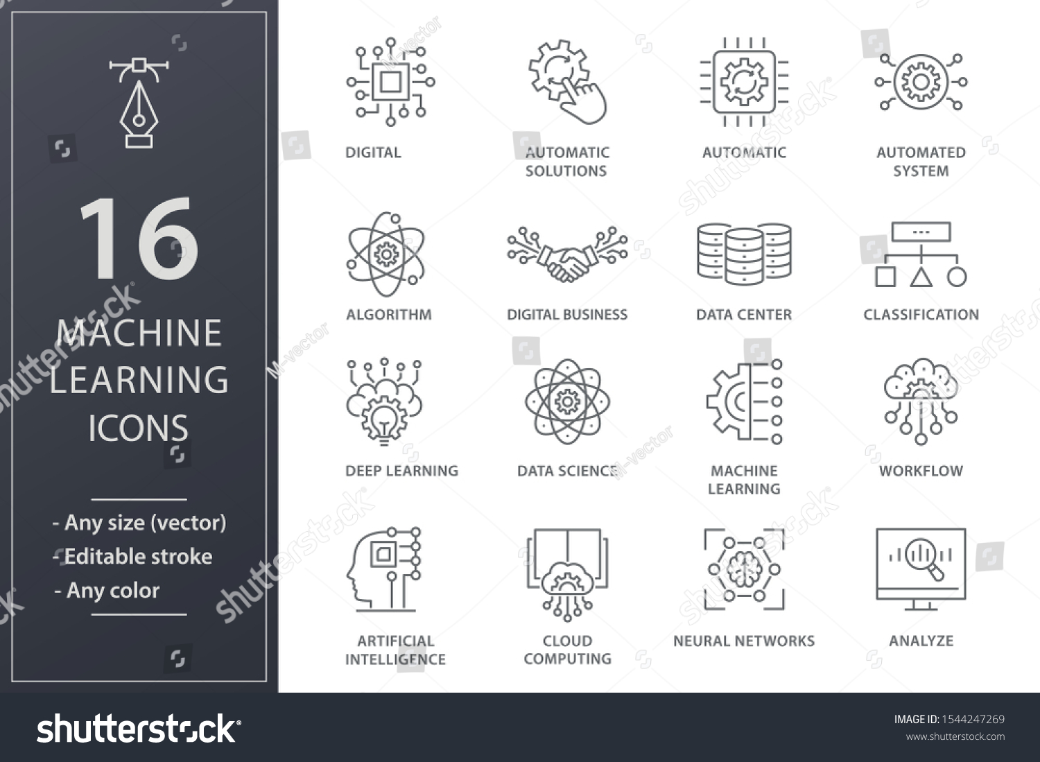 Machine Learning Line Icons Set Artificial Stock Vector (Royalty Free ... Machine Learning Line Icons Set Artificial Stock Vector (Royalty Free ...