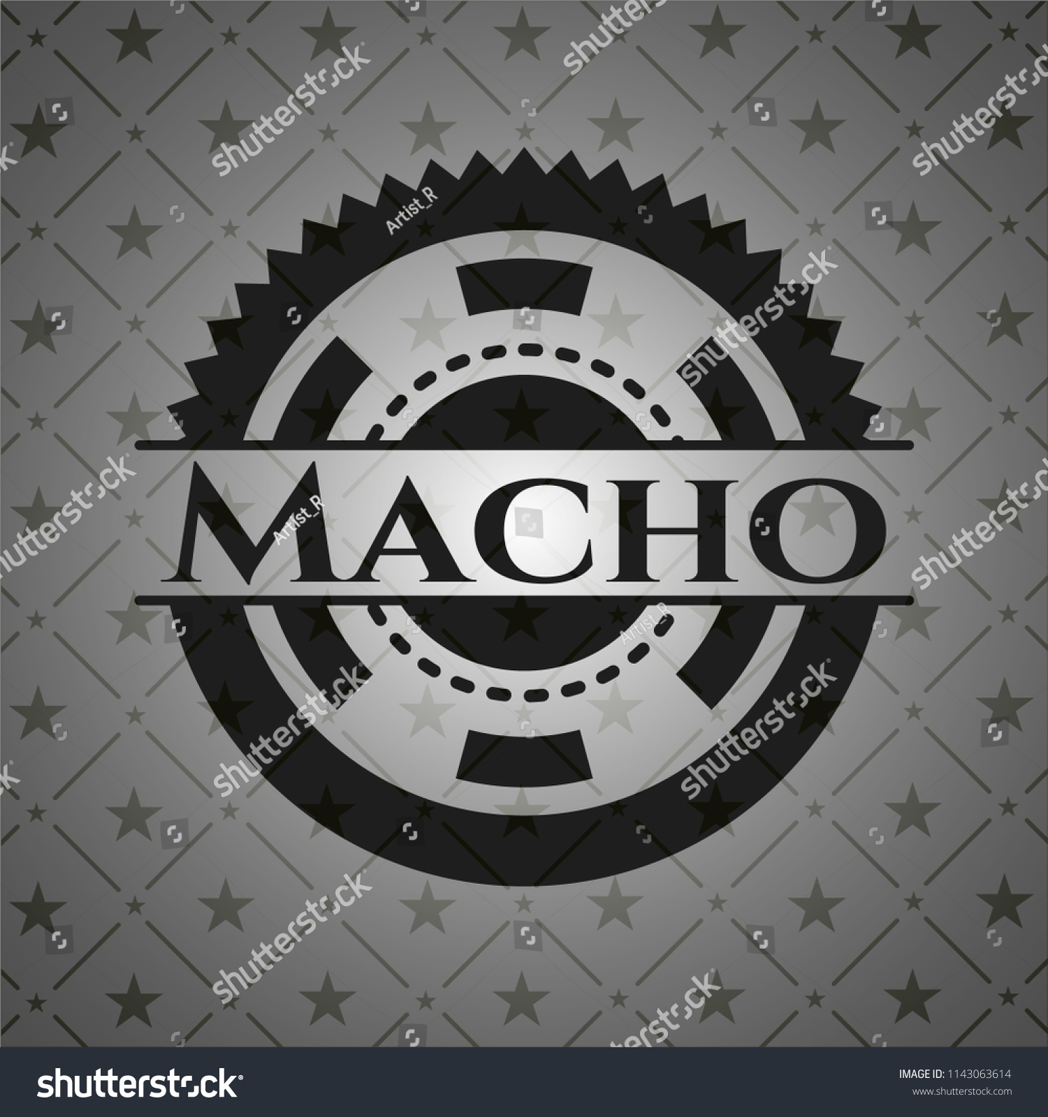 Macho Dark Emblem Retro Stock Vector (Royalty Free) 1143063614