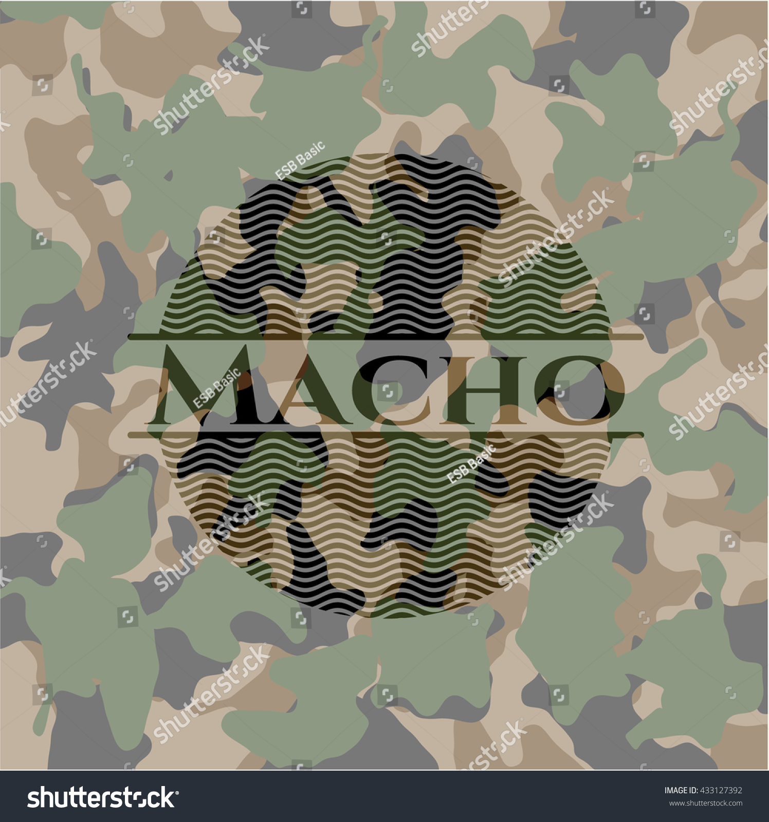 Macho On Camouflaged Texture Stock Vector (Royalty Free) 433127392 ...
