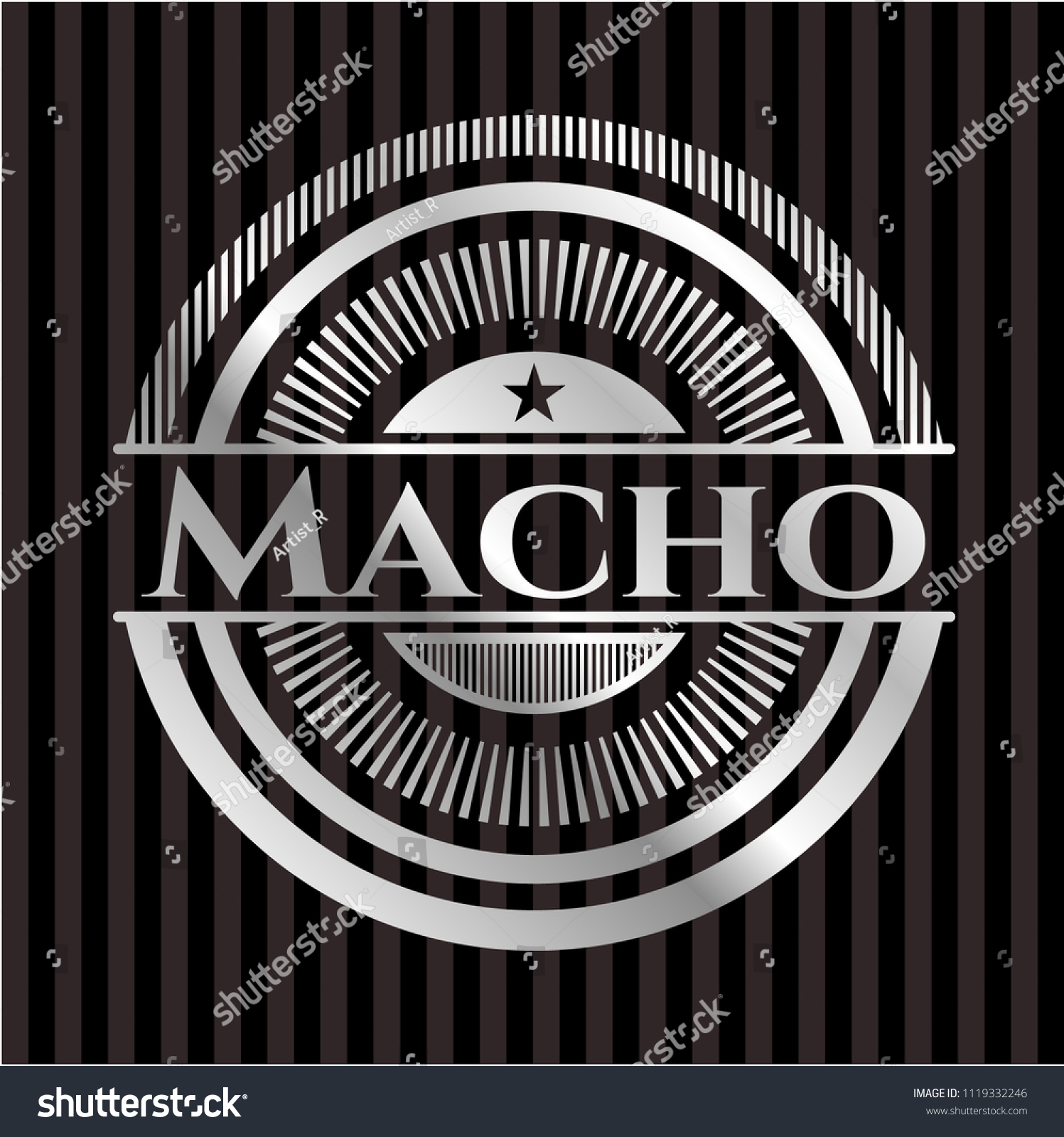 Macho Silver Shiny Emblem Stock Vector (Royalty Free) 1119332246