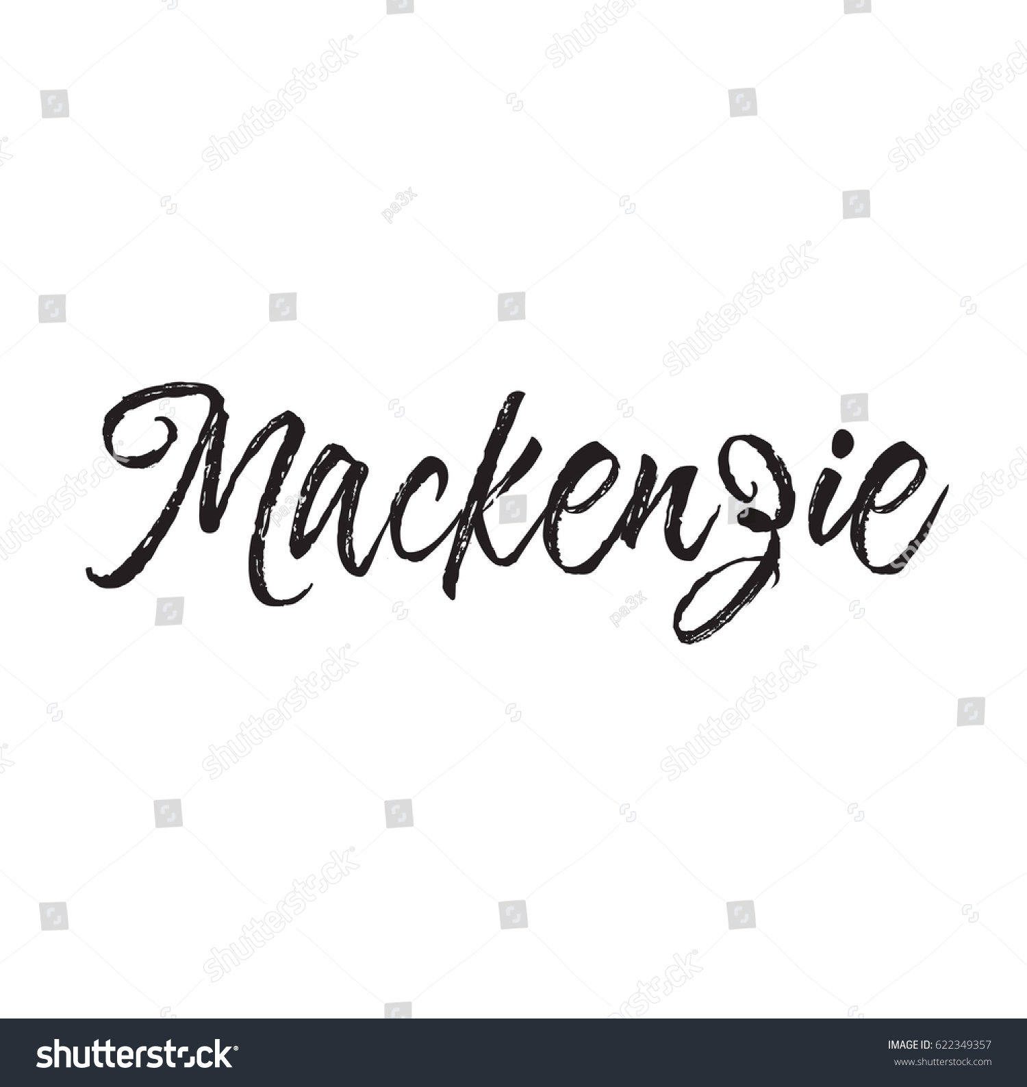 Mackenzie Text Design Vector Calligraphy Typography: เวกเตอร์สต็อก ...
