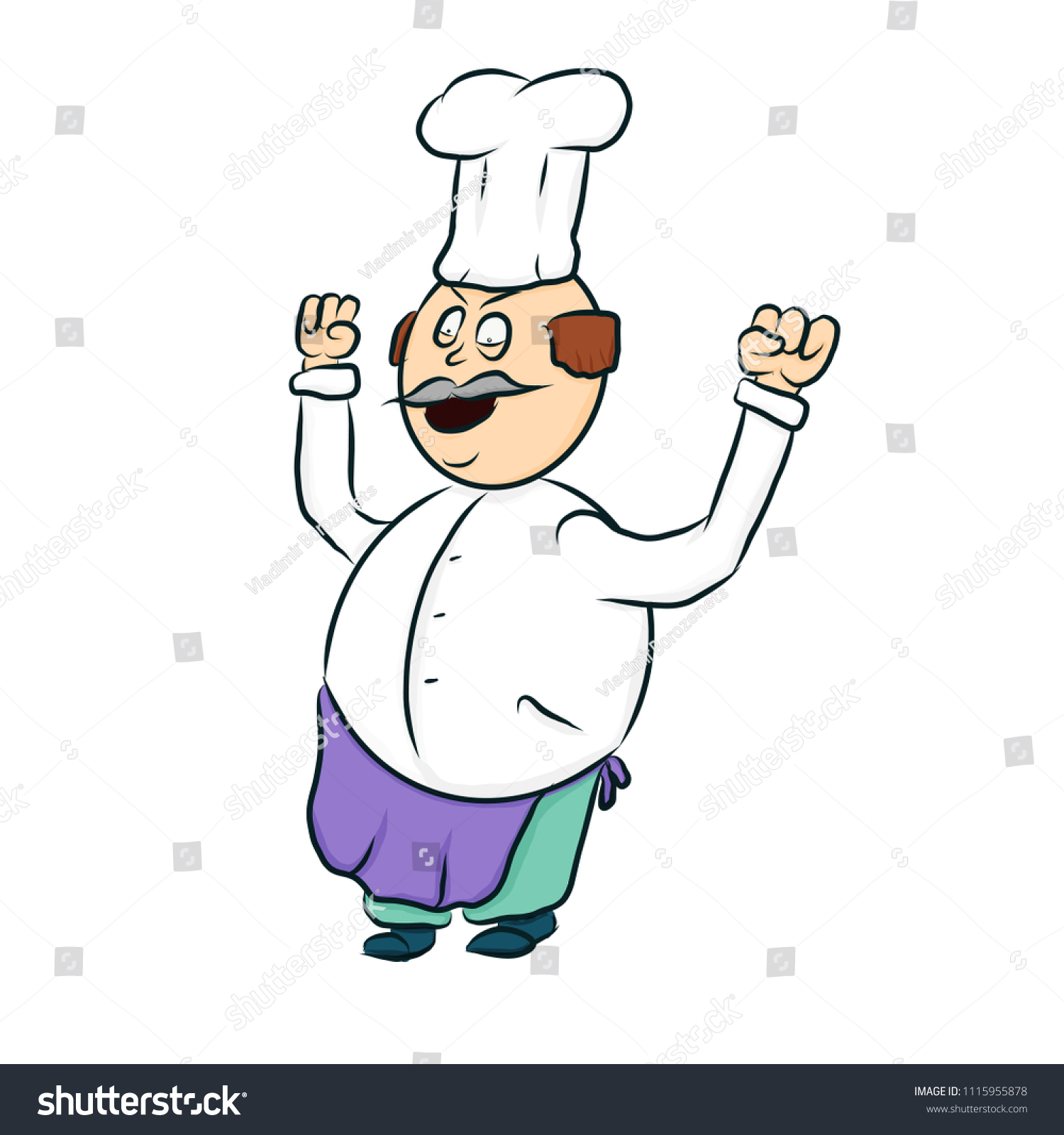 Mad Angry Chef Vector Cartoon Character Stock Vector (Royalty Free ...