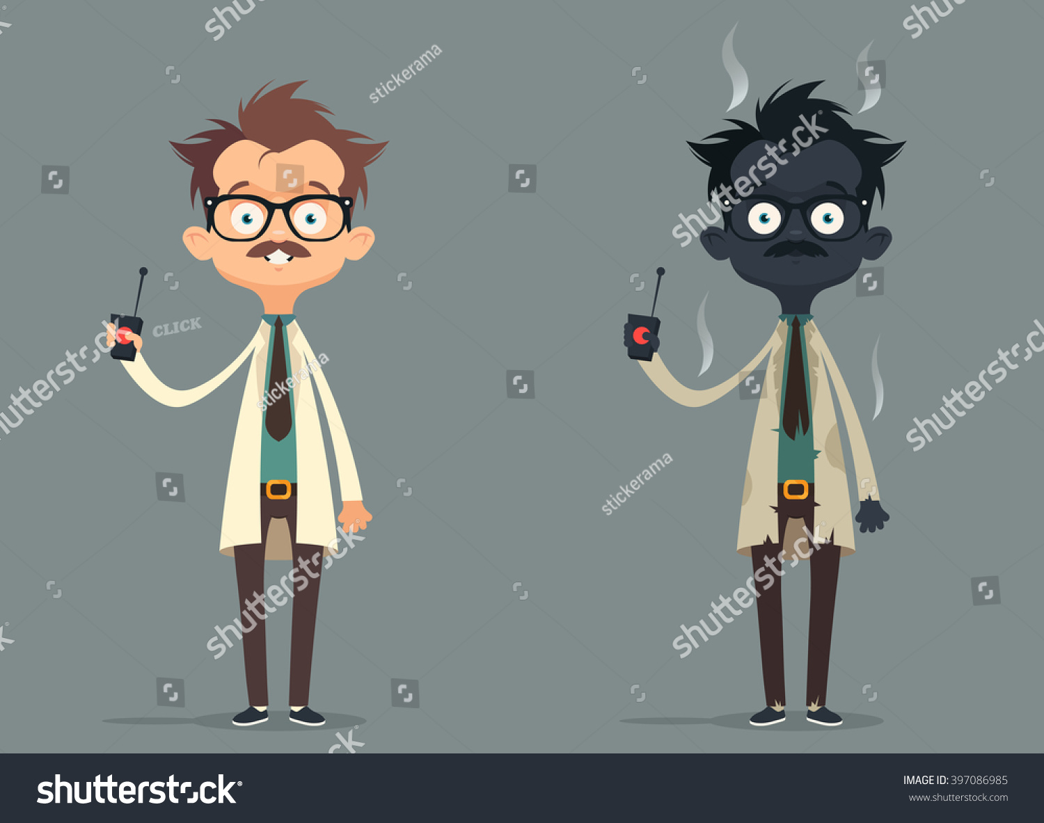 Mad Scientist Failed Experiment Burned Vector Stock Vector (Royalty ...