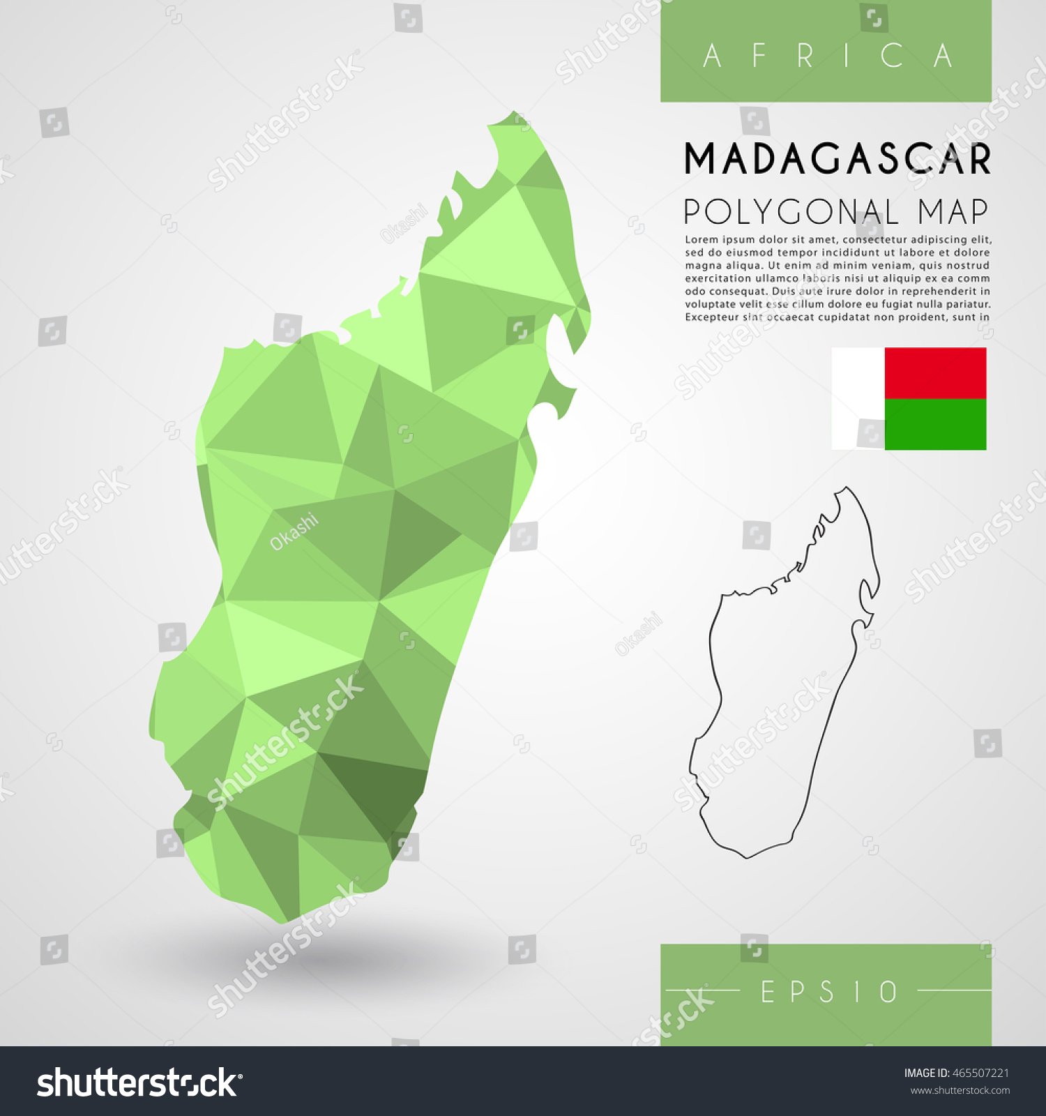 Madagascar Low Poly Map Vector Illustration Stock Vector (Royalty Free ...