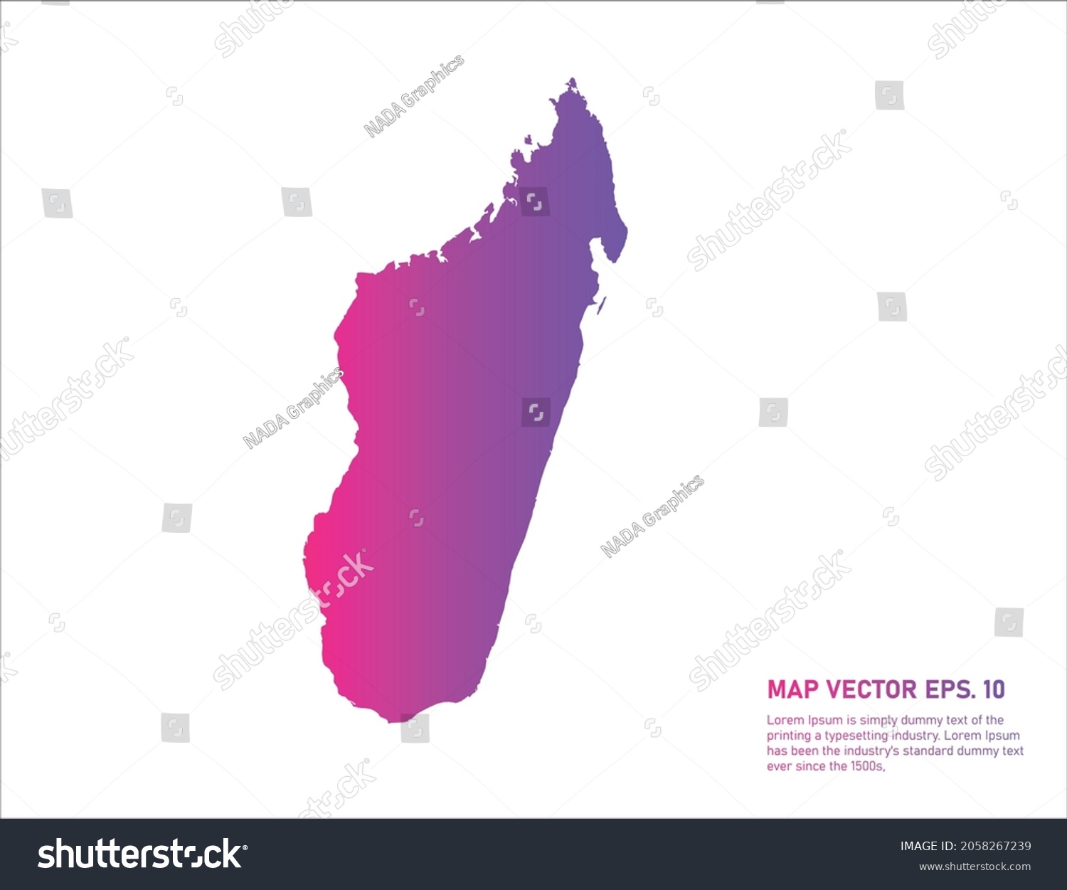 Madagascar Map Gradient Color On White Stock Vector (Royalty Free ...