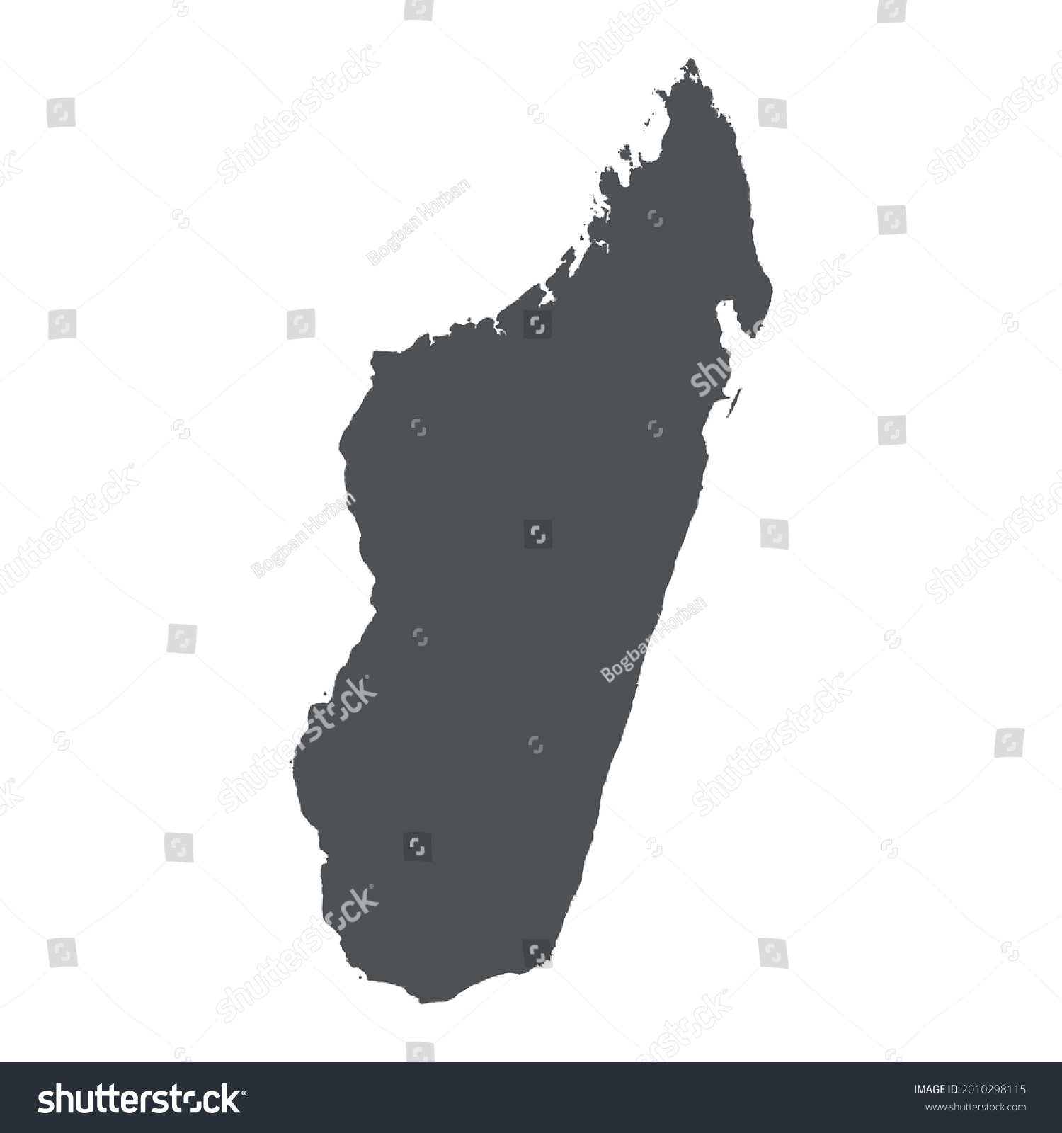Madagascar Map Gray On White Background Stock Vector (Royalty Free ...