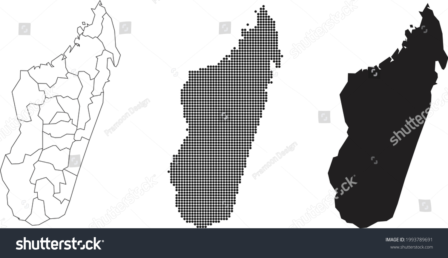 Madagascar Map Isolated On White Background Stock Vector (Royalty Free ...