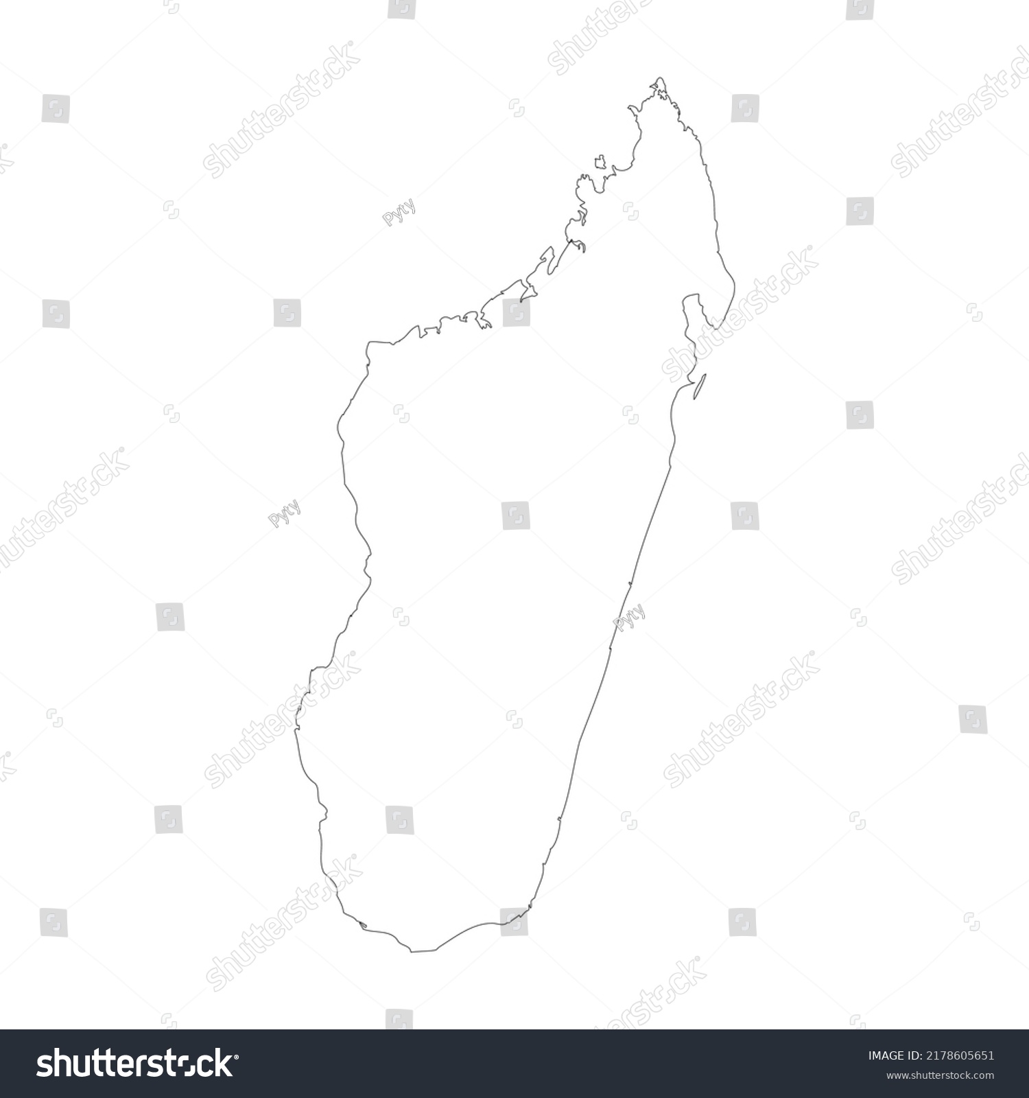 Madagascar Vector Country Map Outline Stock Vector (Royalty Free ...