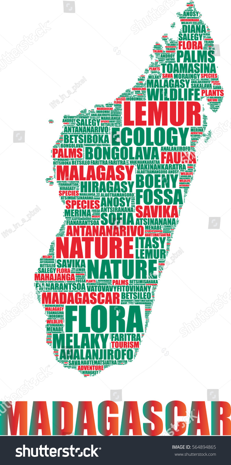 Madagascar Vector Map Silhouette On Tag Stock Vector (Royalty Free ...