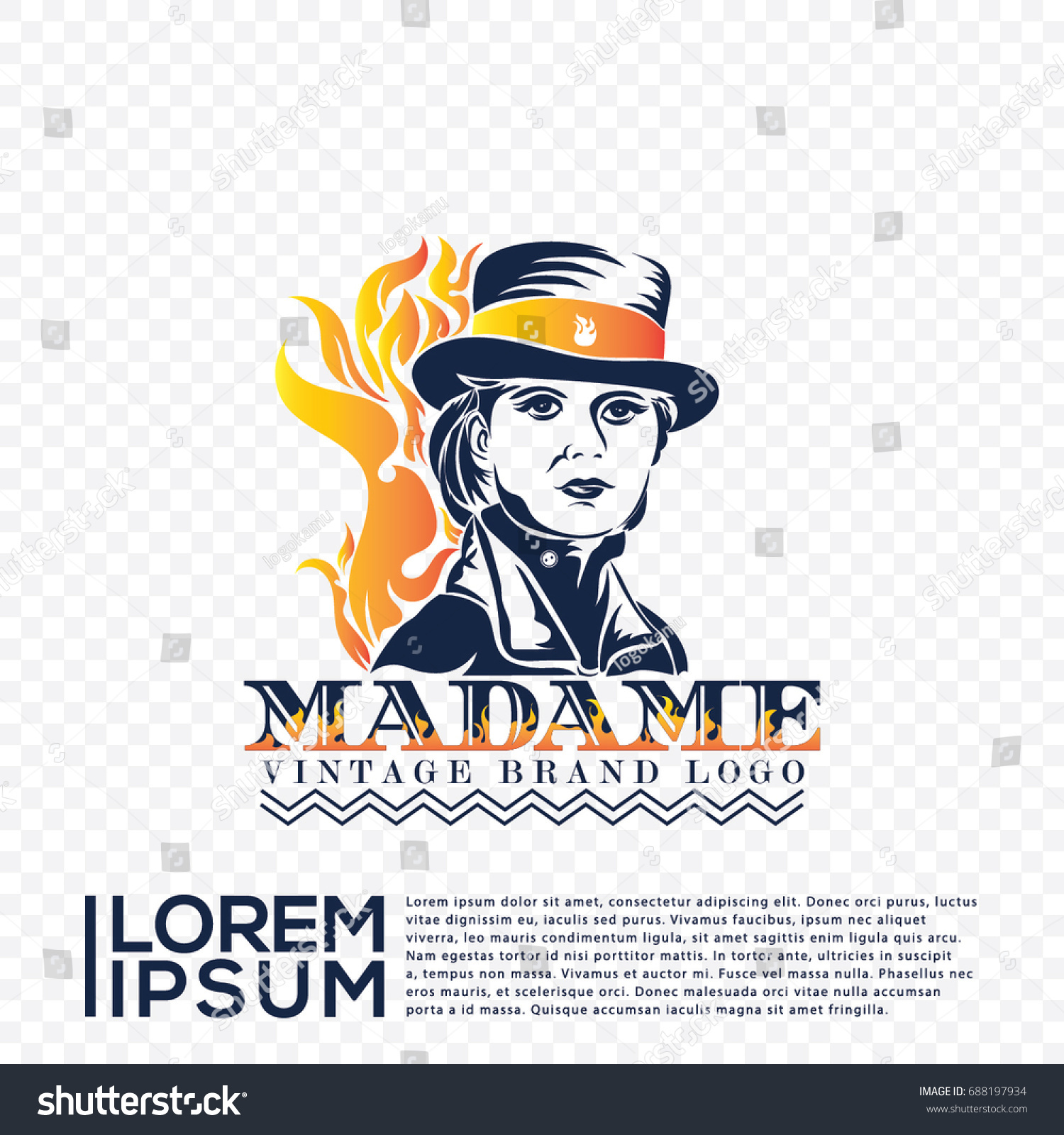 Madame Vintage Logo Vector Stock Vector (Royalty Free) 688197934