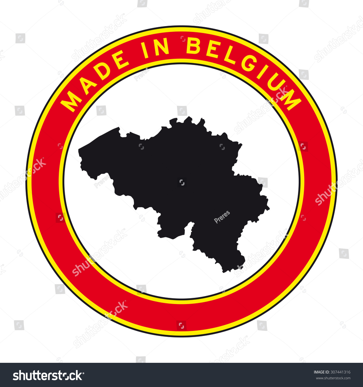 Made Belgium Vector Logo Sticker Button Stock Vector (Royalty Free ...