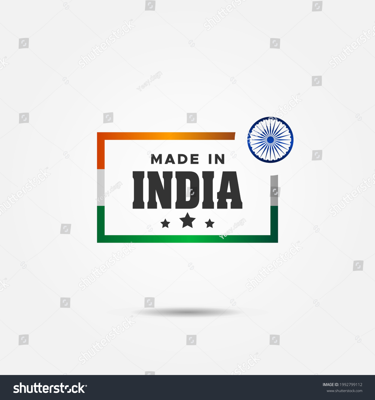 Made India Label Vector Design Stock Vector (Royalty Free) 1992799112 ...