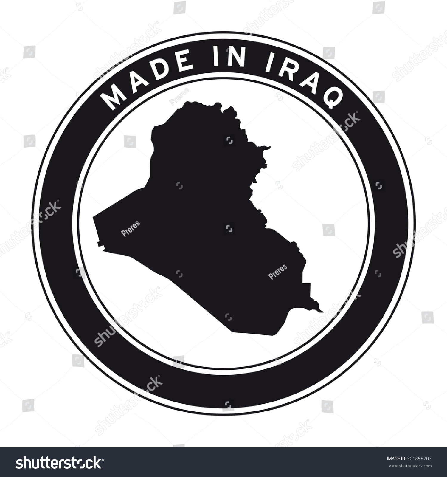 Made Iraq Vector Logo Sticker Button Stock Vector (Royalty Free ...