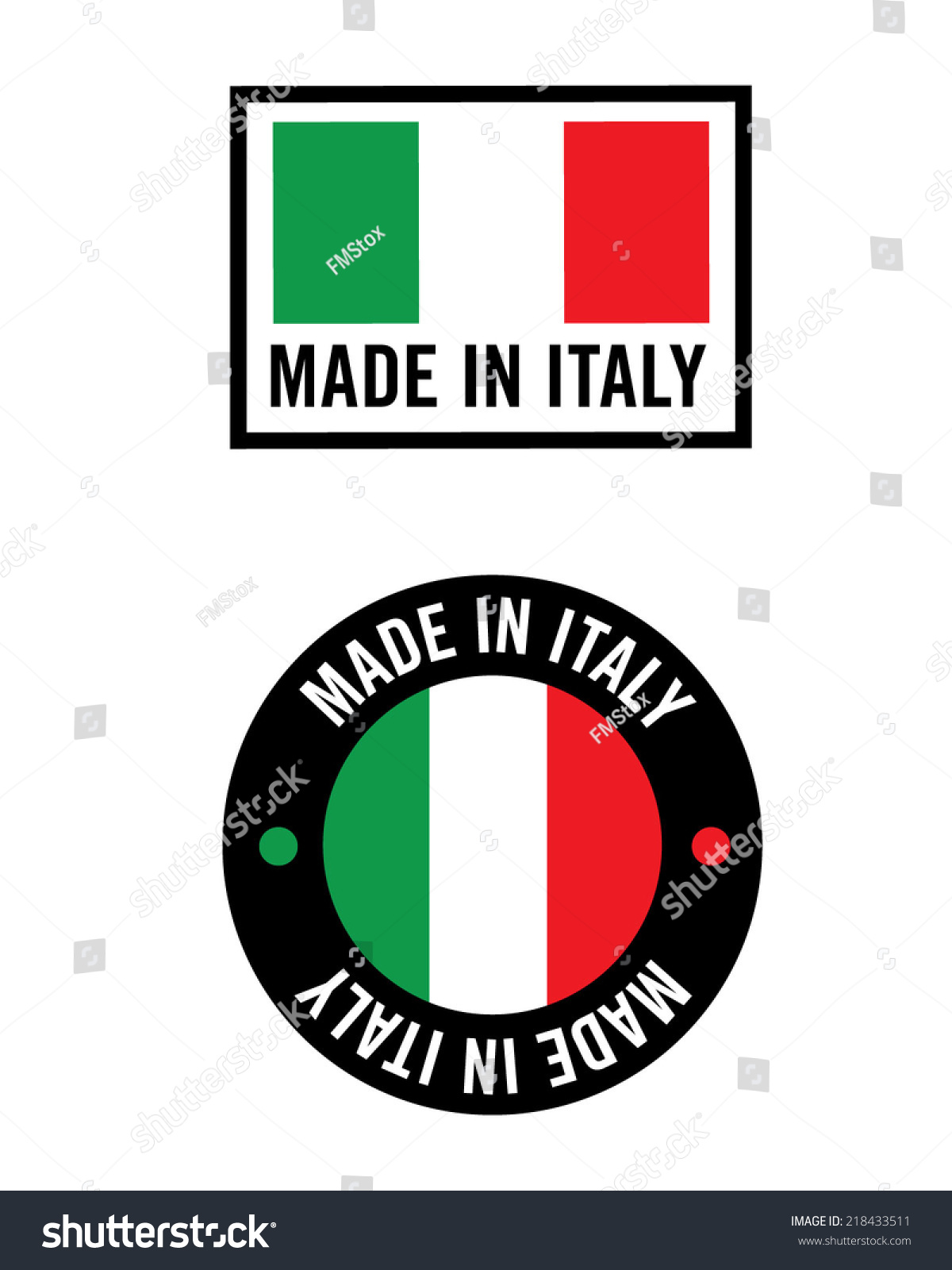 Made Italy Icon Set Vector Stock Vector (Royalty Free) 218433511 ...