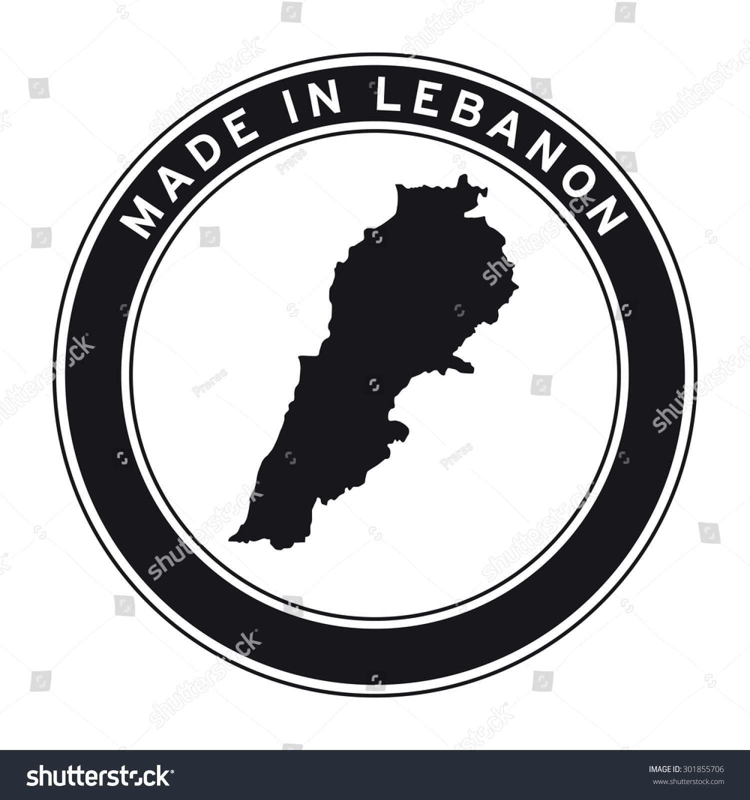 Made Lebanon Vector Logo Sticker Button Stock Vector (Royalty Free ...
