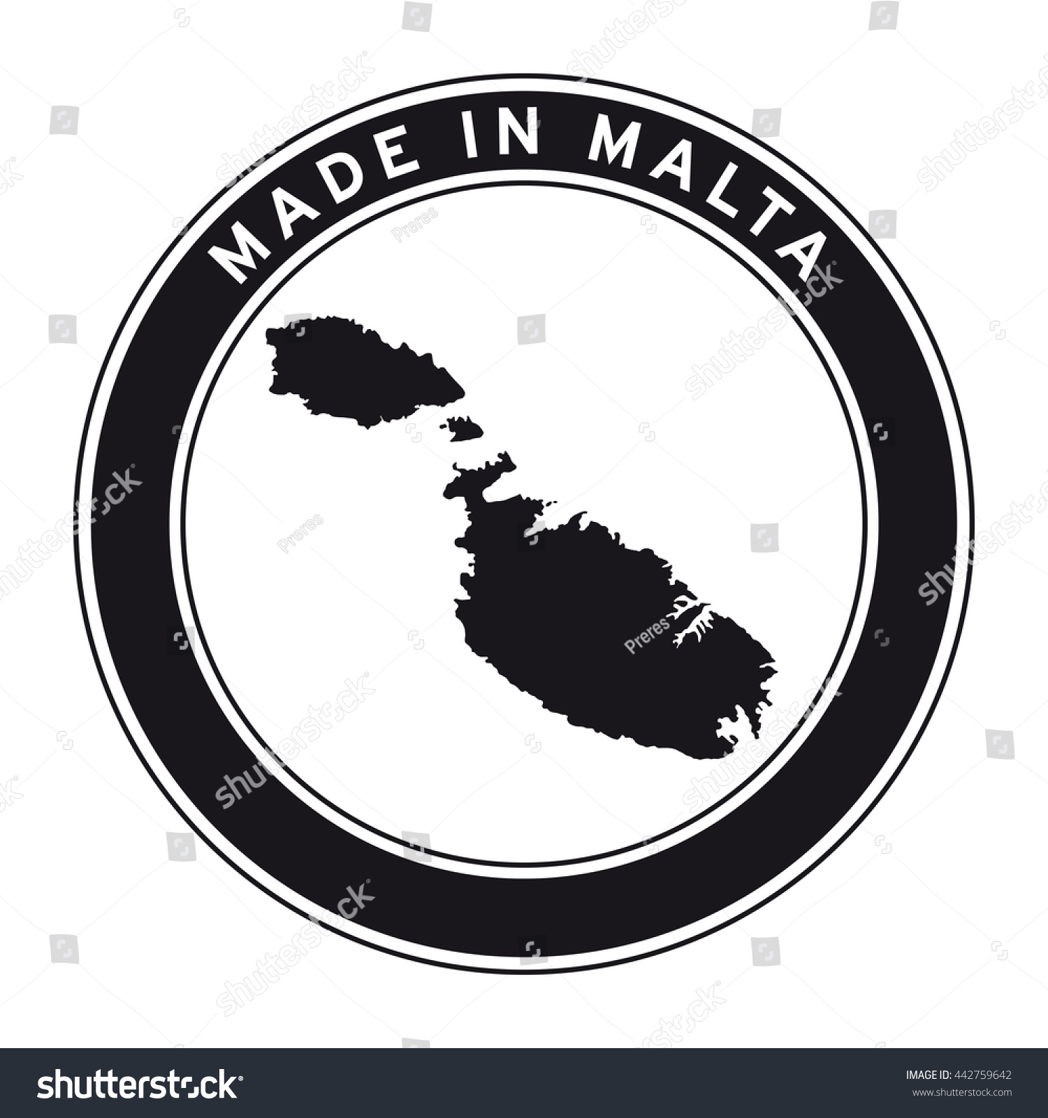 Made Malta Vector Logo Sticker Button Stock Vector (Royalty Free) 442759642