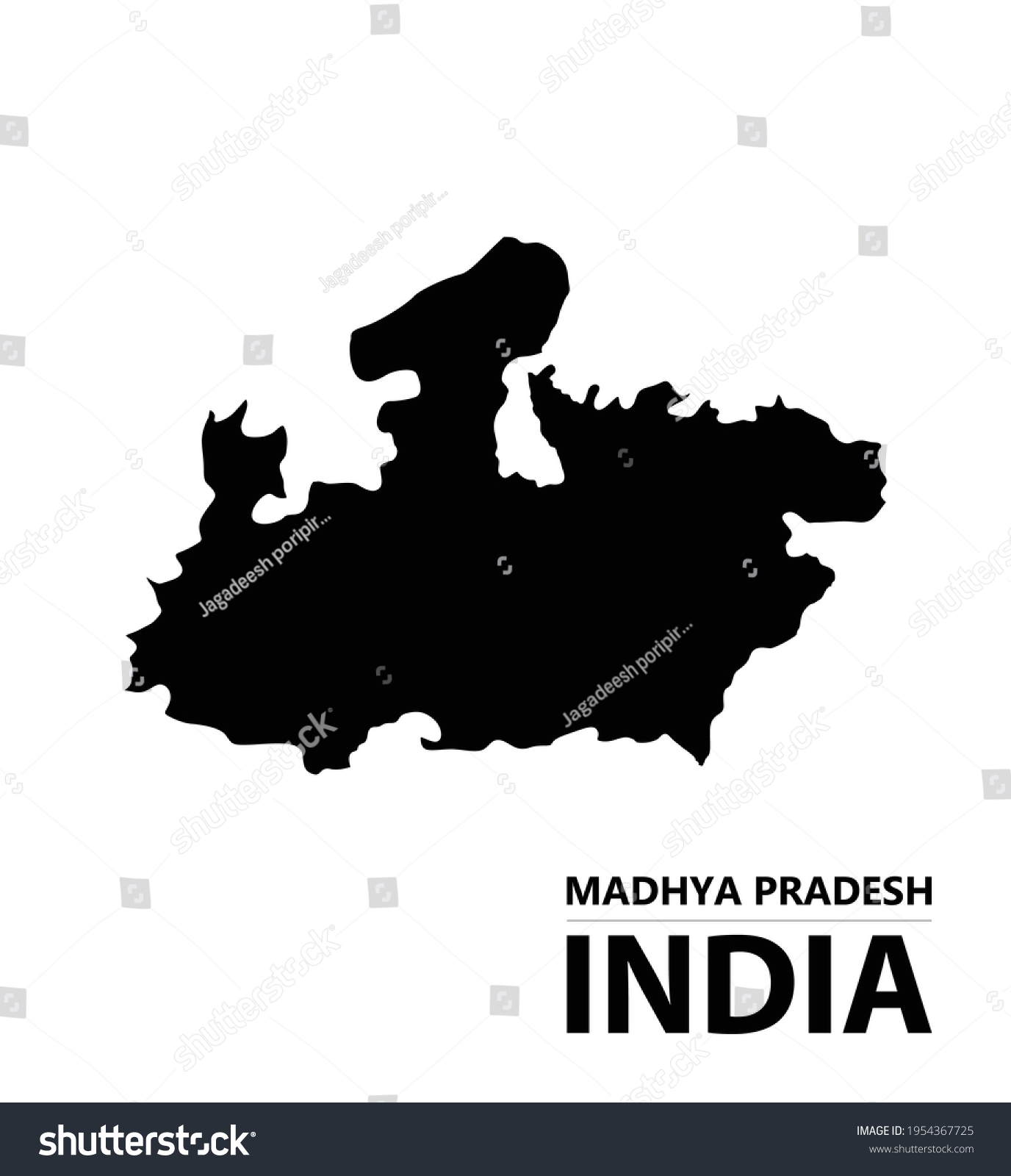 Madhya Pradesh India Vector Map White Stock Vector (Royalty Free ...