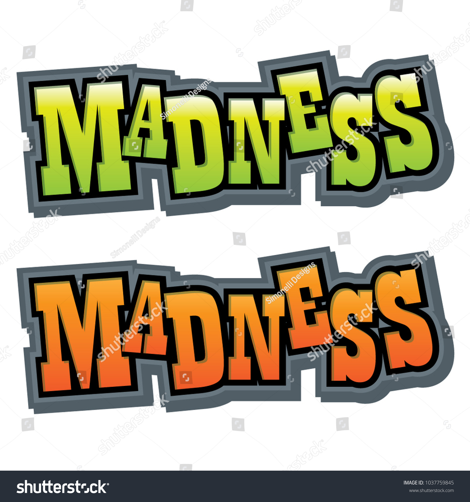 Madness Vector Graphic Headline Stock Vector (Royalty Free) 1037759845 ...