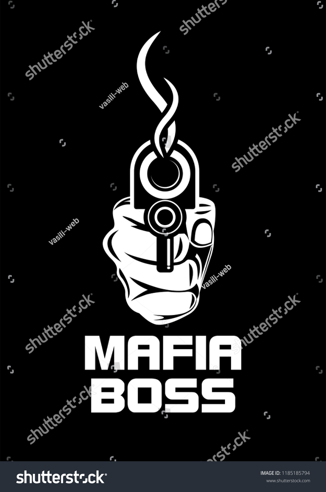 Mafia Gun Vector Stock Vector (Royalty Free) 1185185794