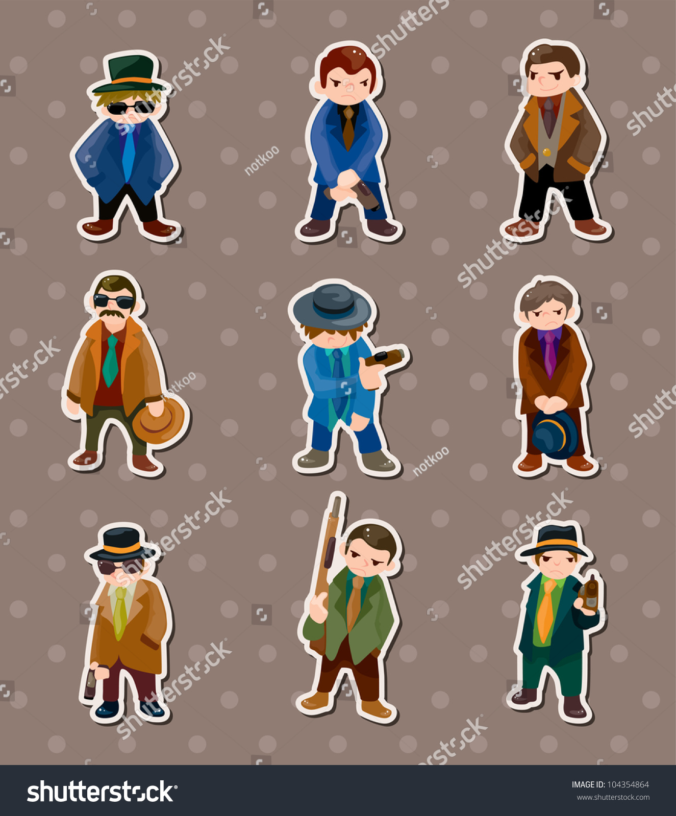 Mafia Stickers Stock Vector (Royalty Free) 104354864