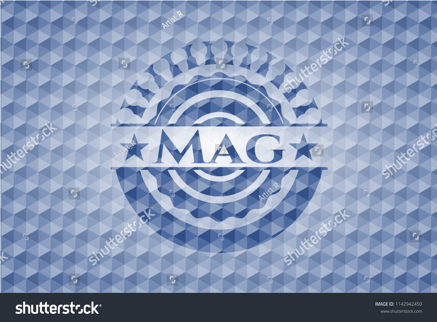 Mag Blue Emblem Geometric Pattern Background Stock Vector (Royalty Free ...