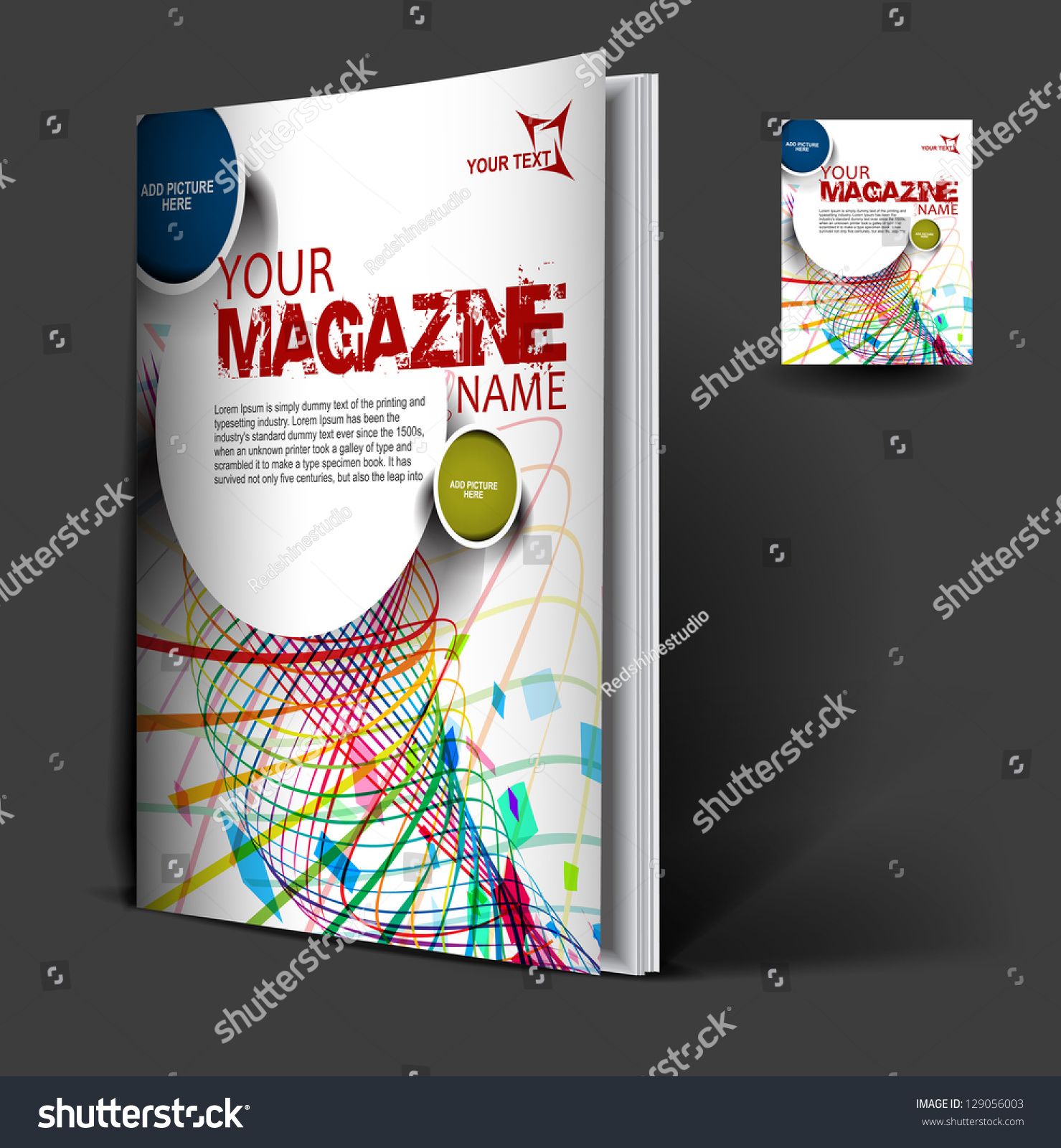 Magazine Cover Layout Design Vector Stock Vector (Royalty Free) 129056003