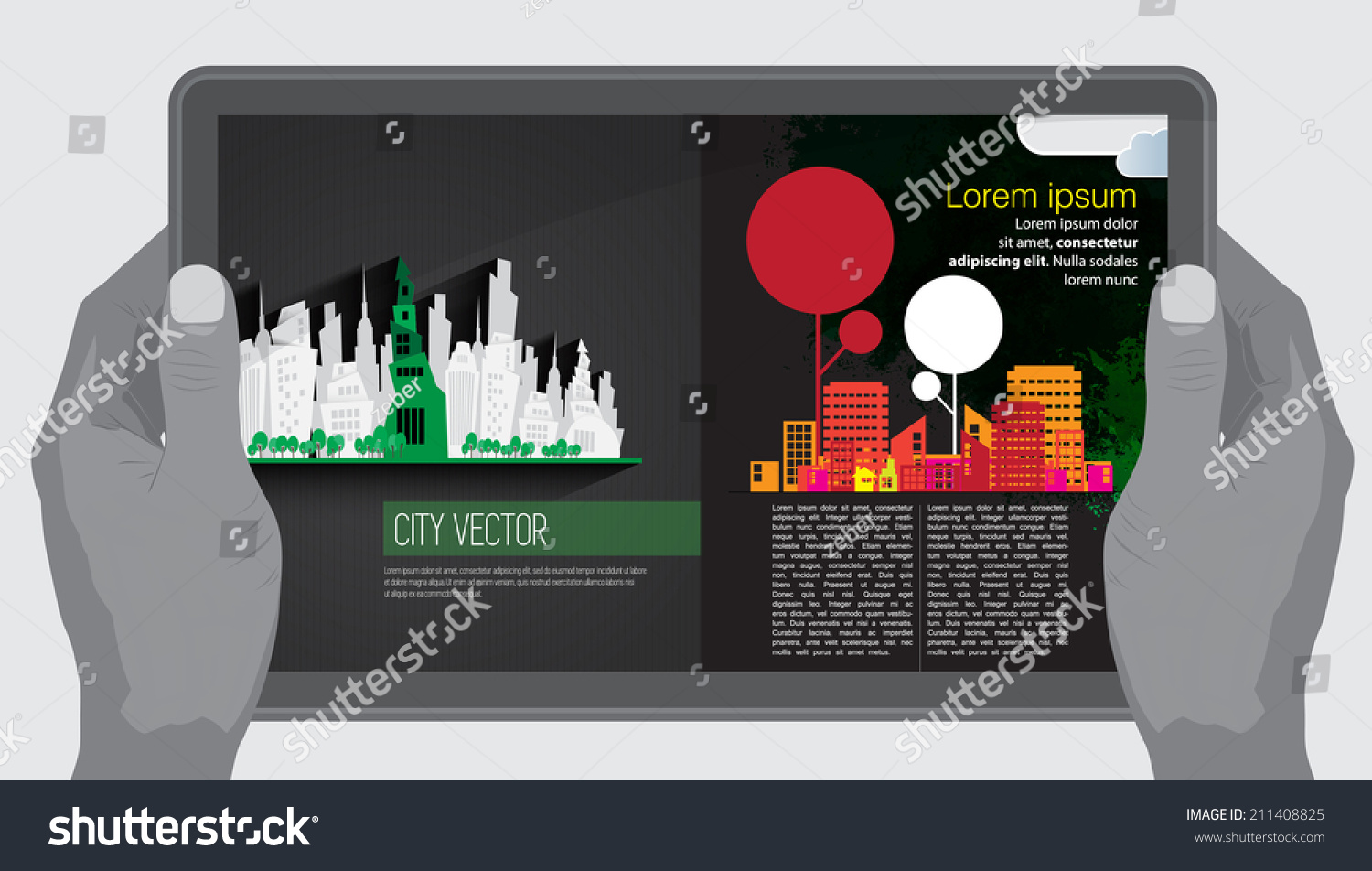 Magazine Layout Vector Stock Vector (Royalty Free) 211408825 | Shutterstock