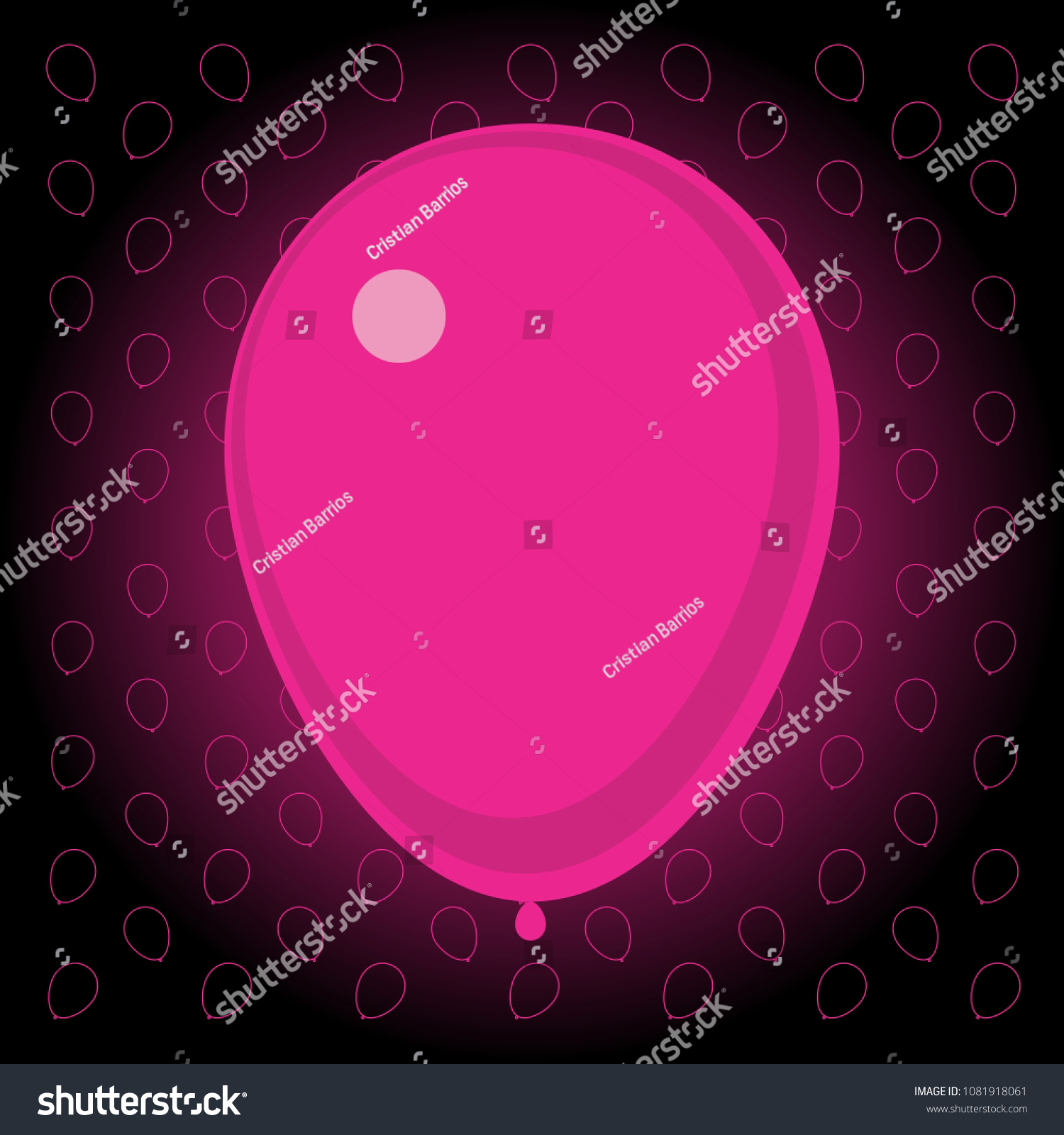 Magenta Party Balloon Balloons Pattern Background Stock Vector (Royalty ...